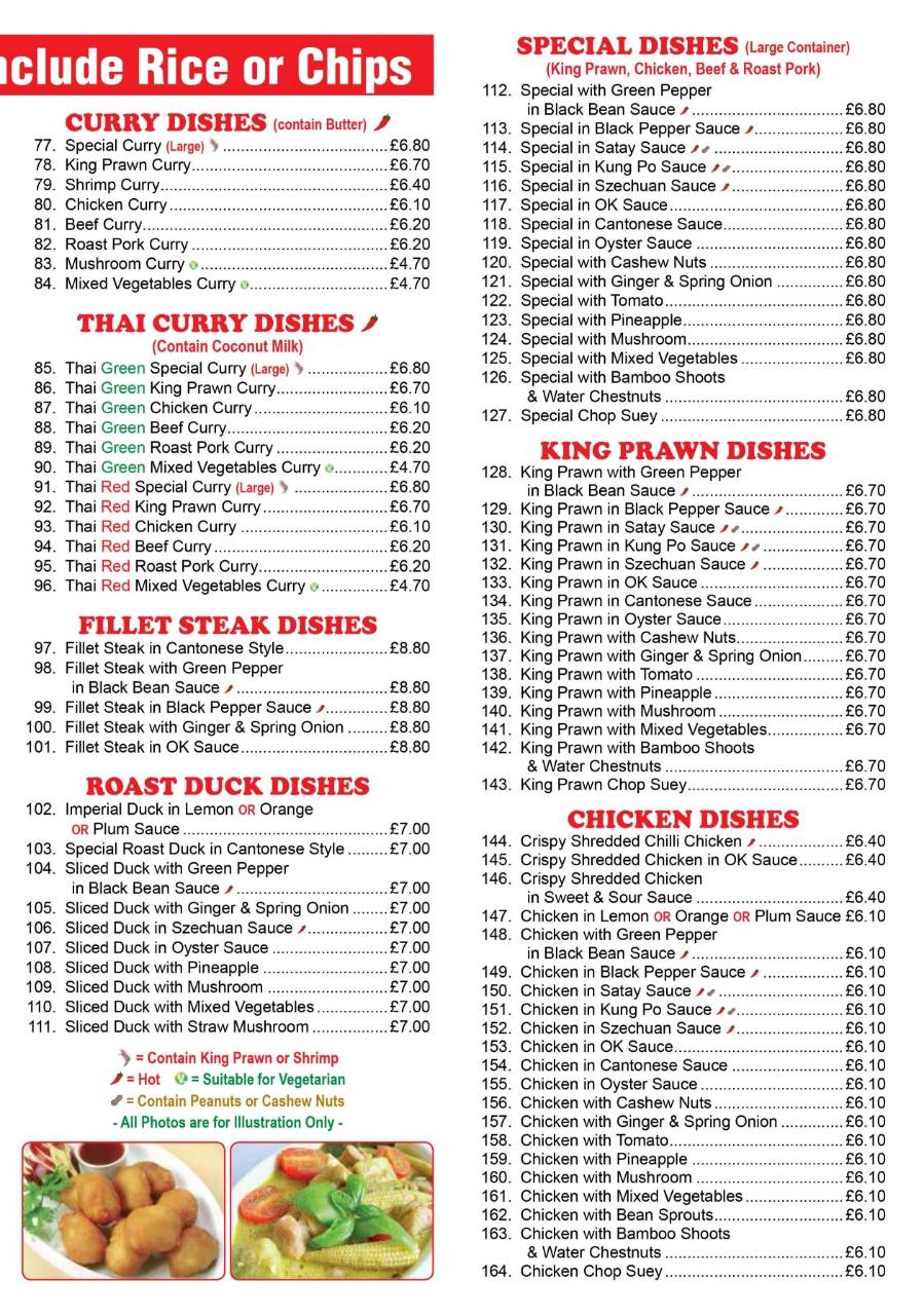 Menu at Sweet Zen fast food, Morecambe