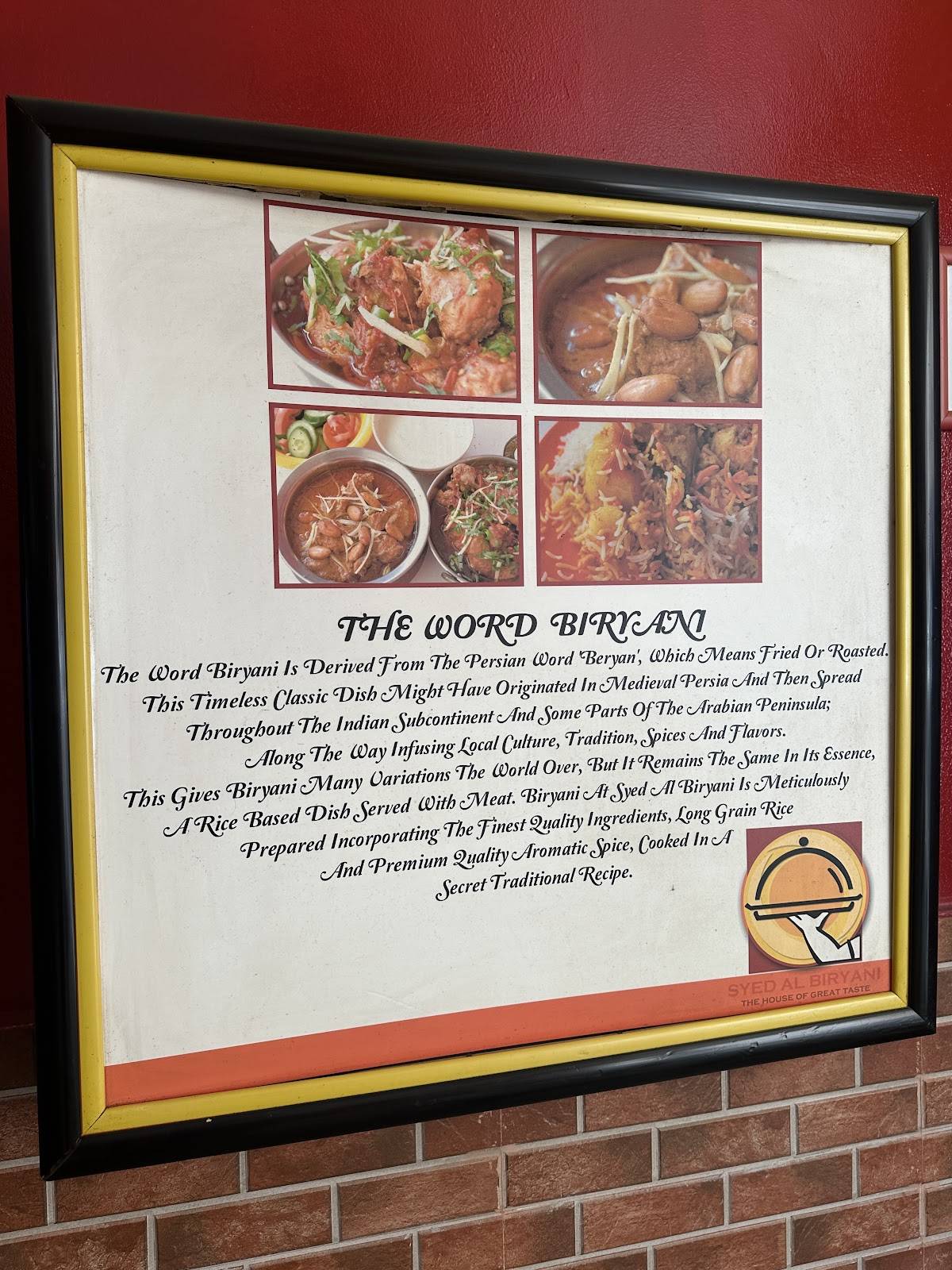 Menu at Syed Al Biryani Restaurant, Sharjah