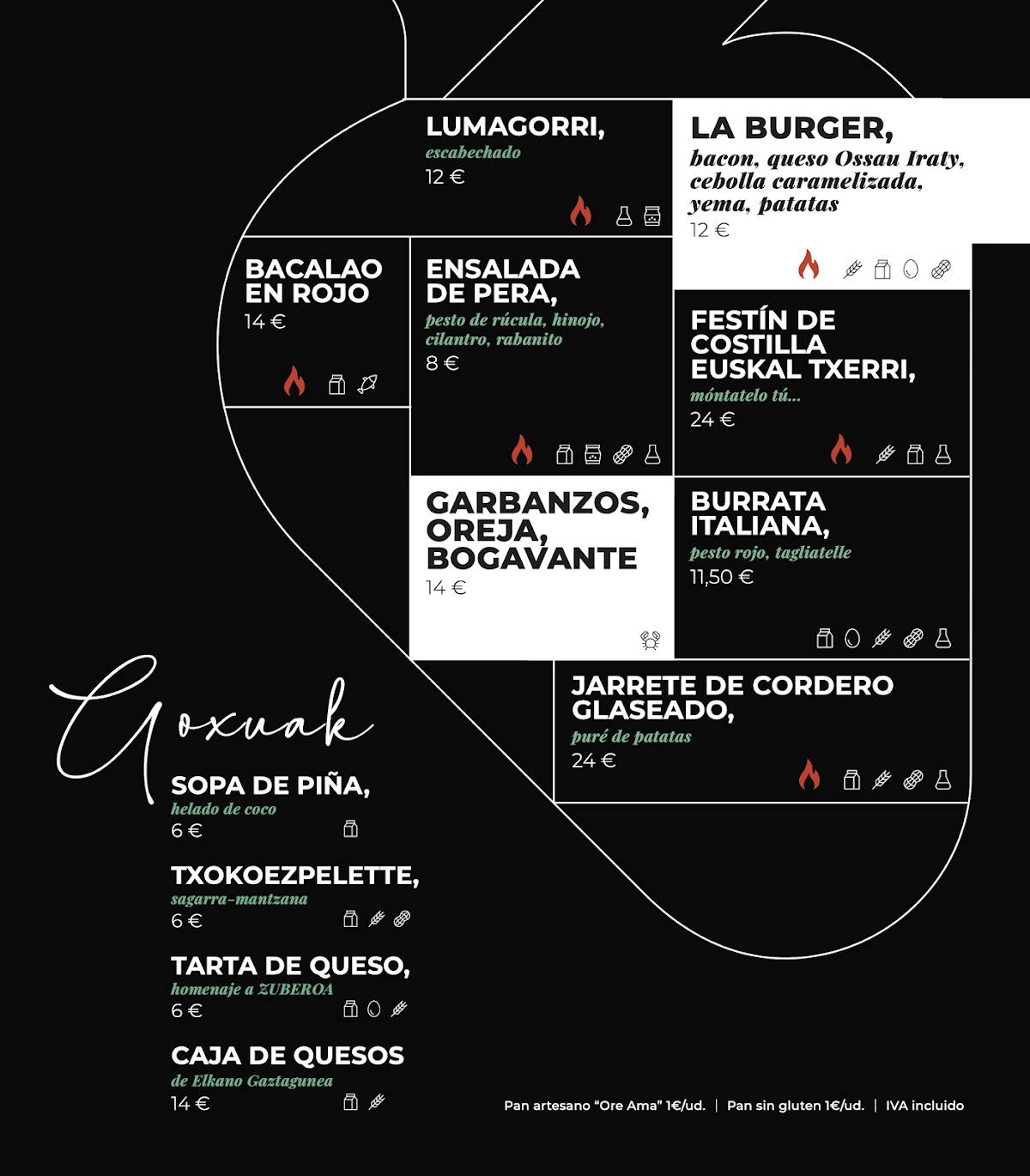 Carta del restaurante TAUPADA Taberna, San Sebastián