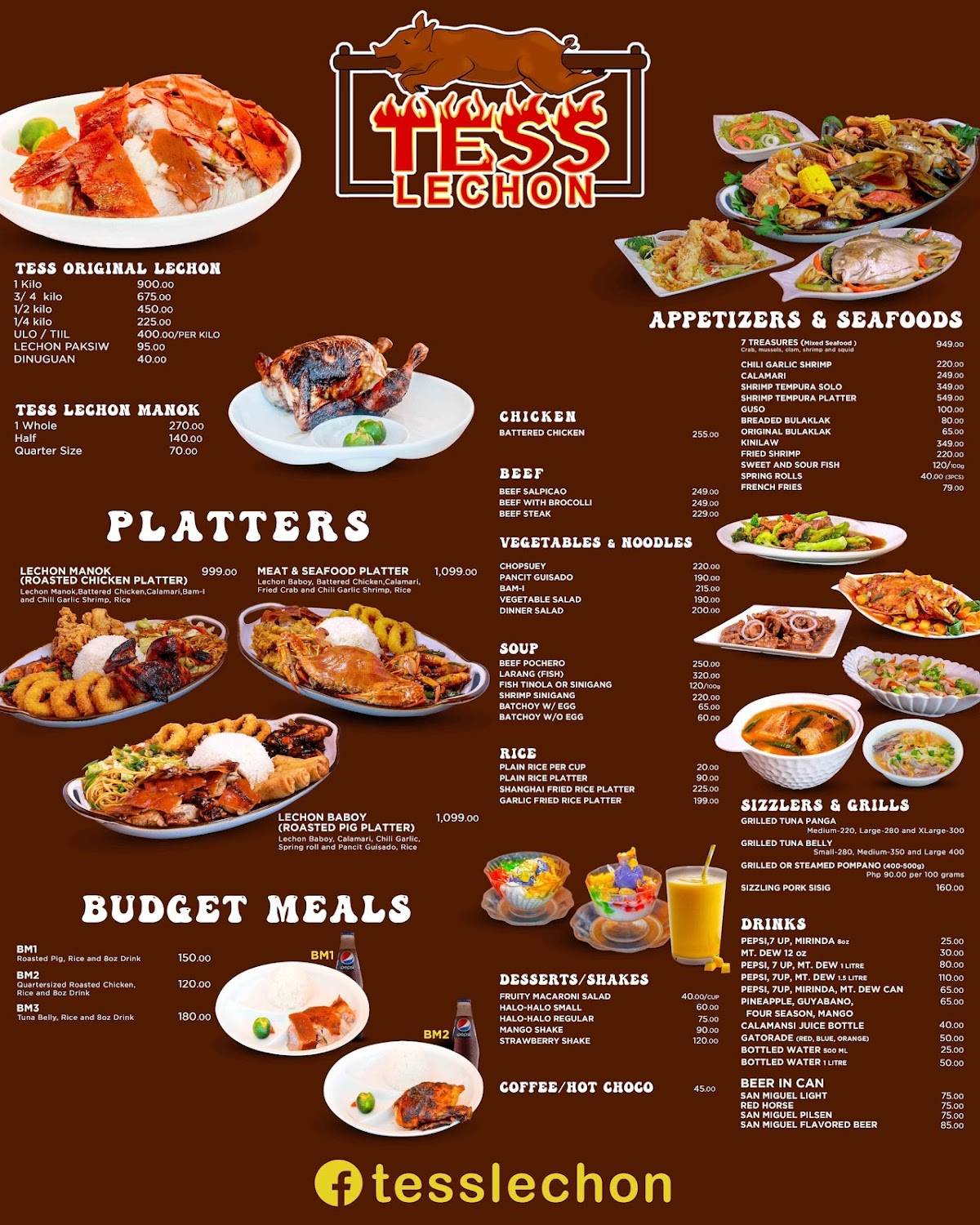 Menu at TESS LECHON restaurant, Lapu-Lapu City, Basak Mairgondon Road ...