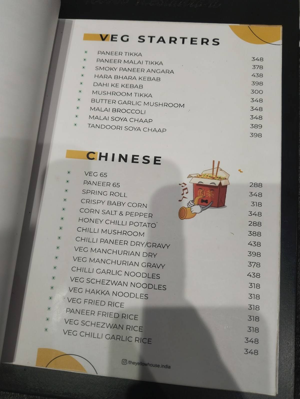 Menu at THE ROBOT RESTAURANT LUCKNOW - THE YELLOW HOUSE Best Chinese ...