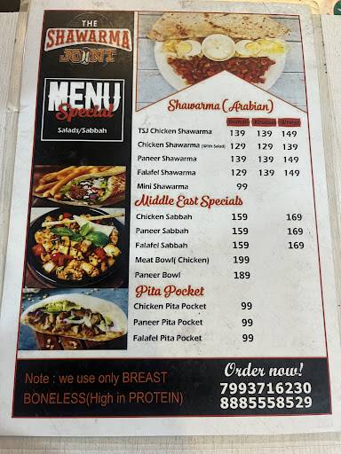 Menu at THE SHAWARMA JOINT, Hyderabad, 16-11-739/A/1/1/D