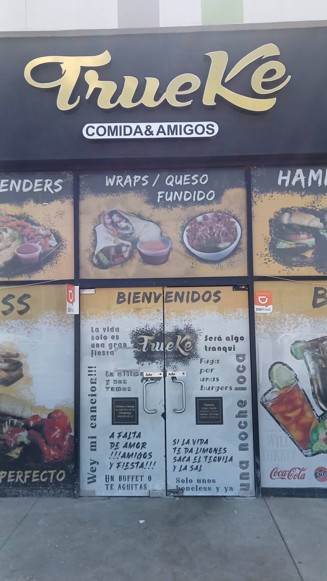 Menu at TRUEKE restaurant, Ciudad Juarez
