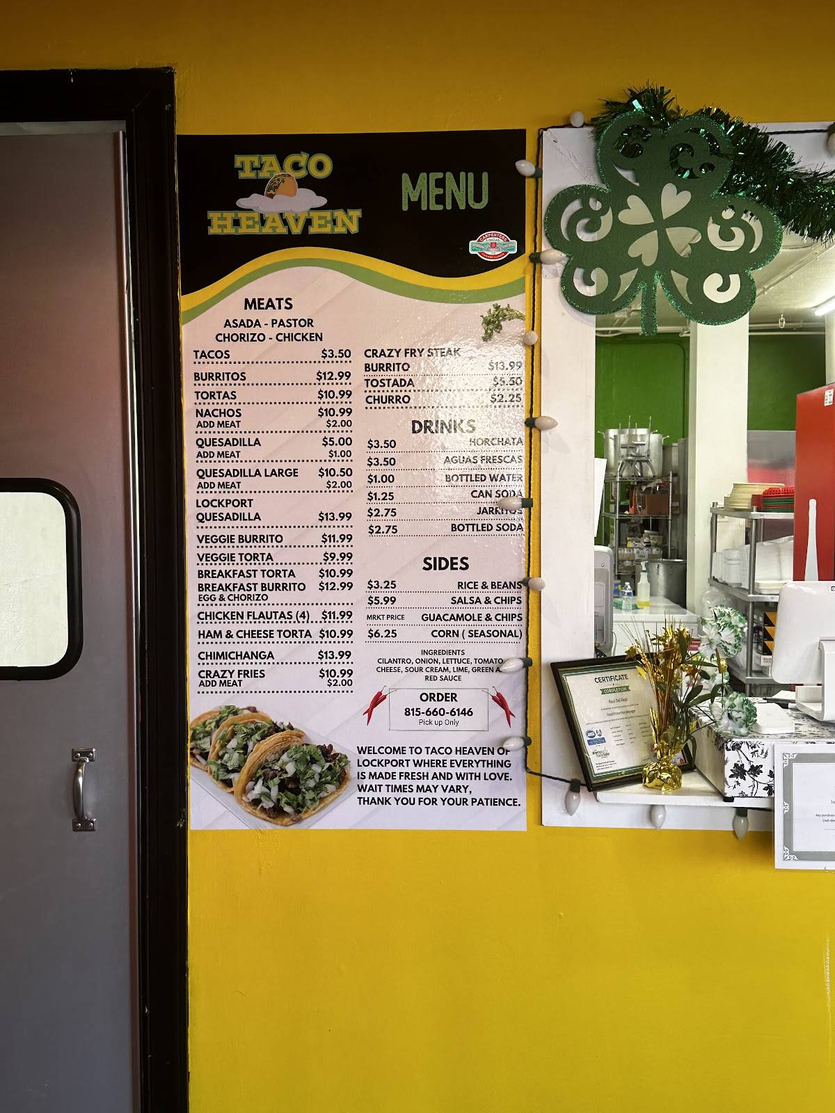 Menu at Taco Heaven of Lockport restaurant, Lockport