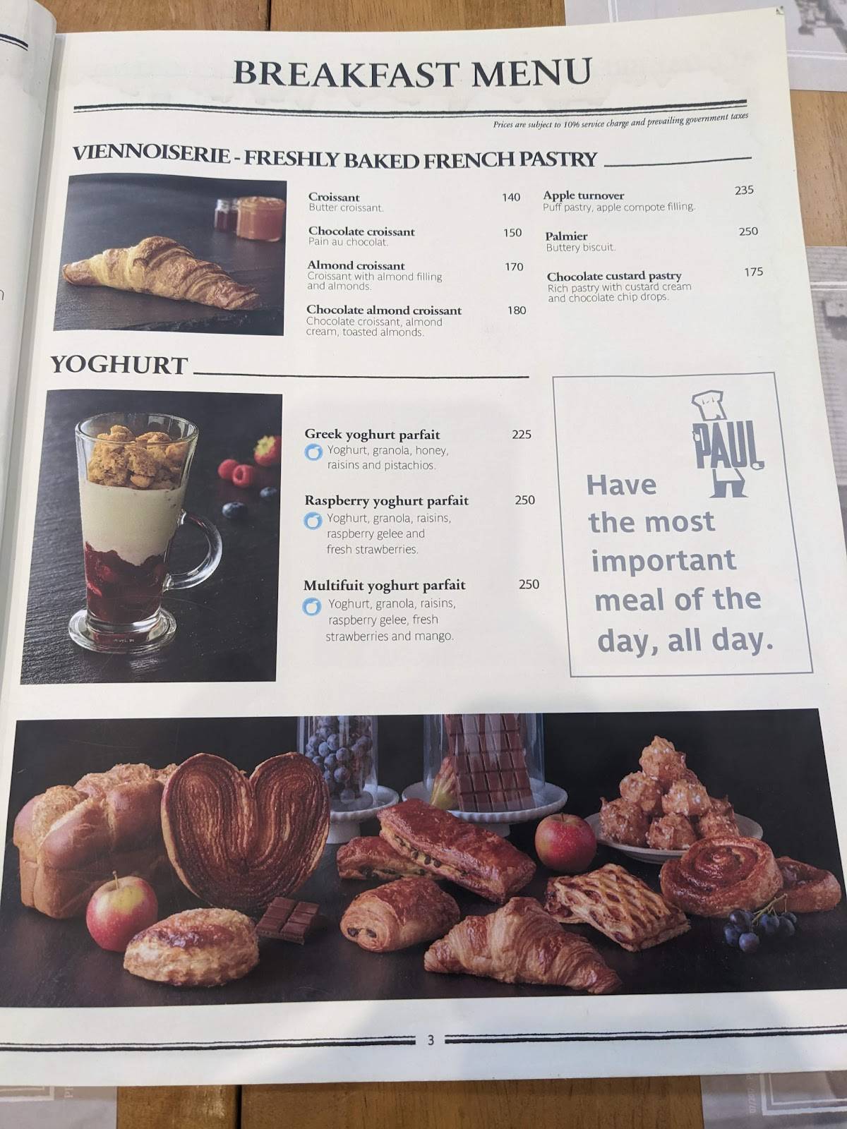 Menu at PAUL Boulangerie et Patisserie cafe, Taguig, G/F Bench Tower