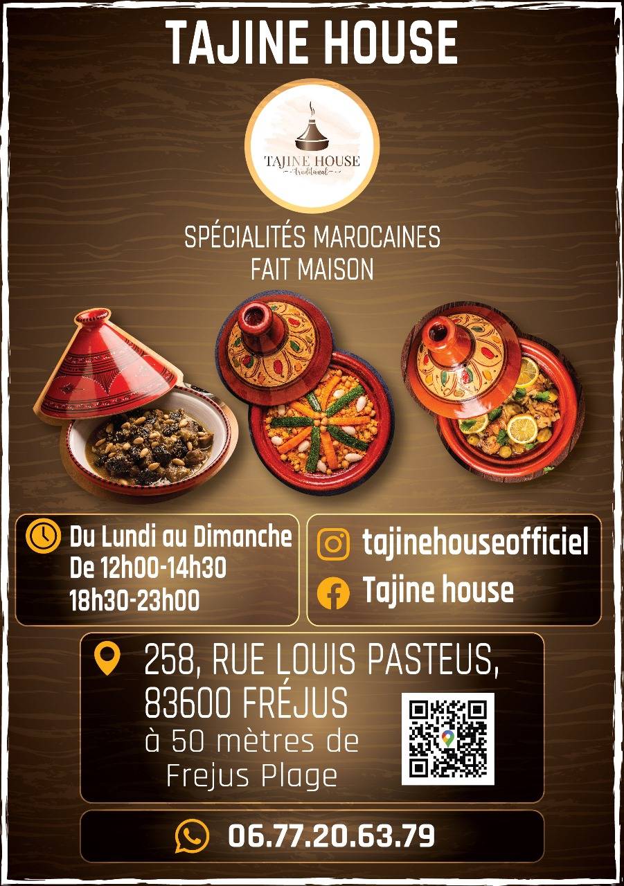 Menu au Tajine House restaurant, Fréjus