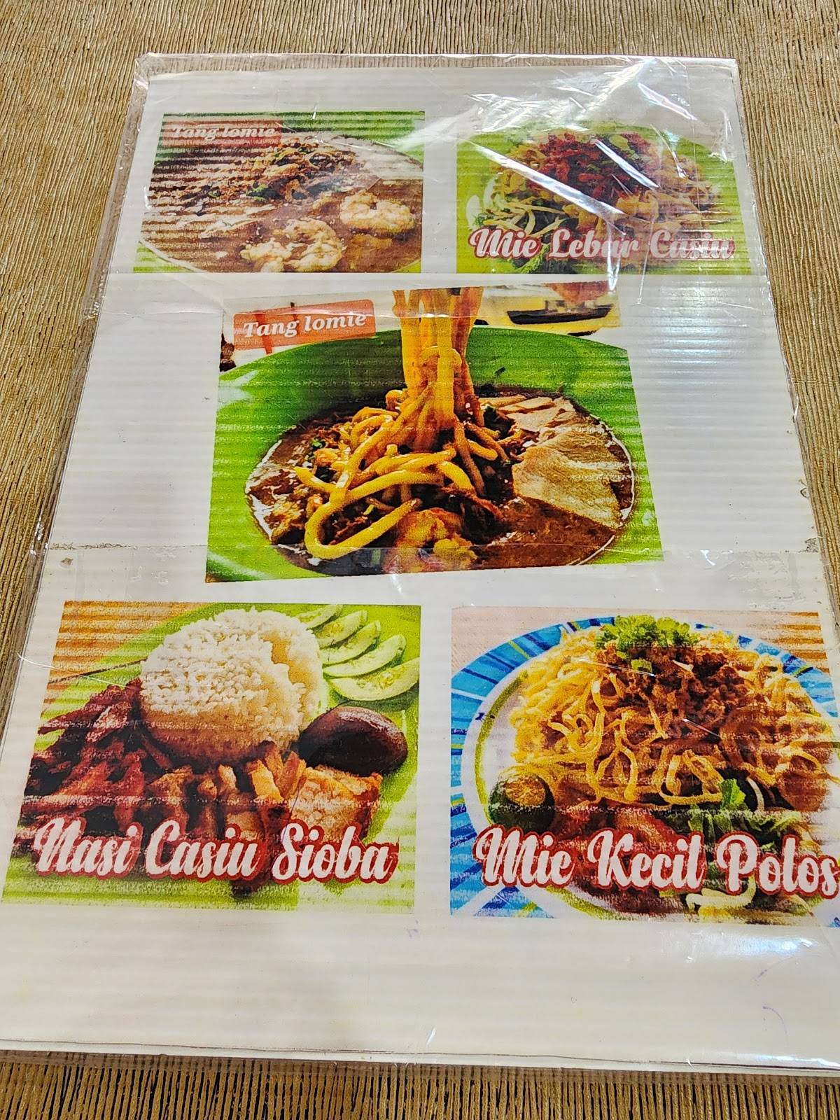 Menu at Tang Mie Palembang restaurant, Palembang