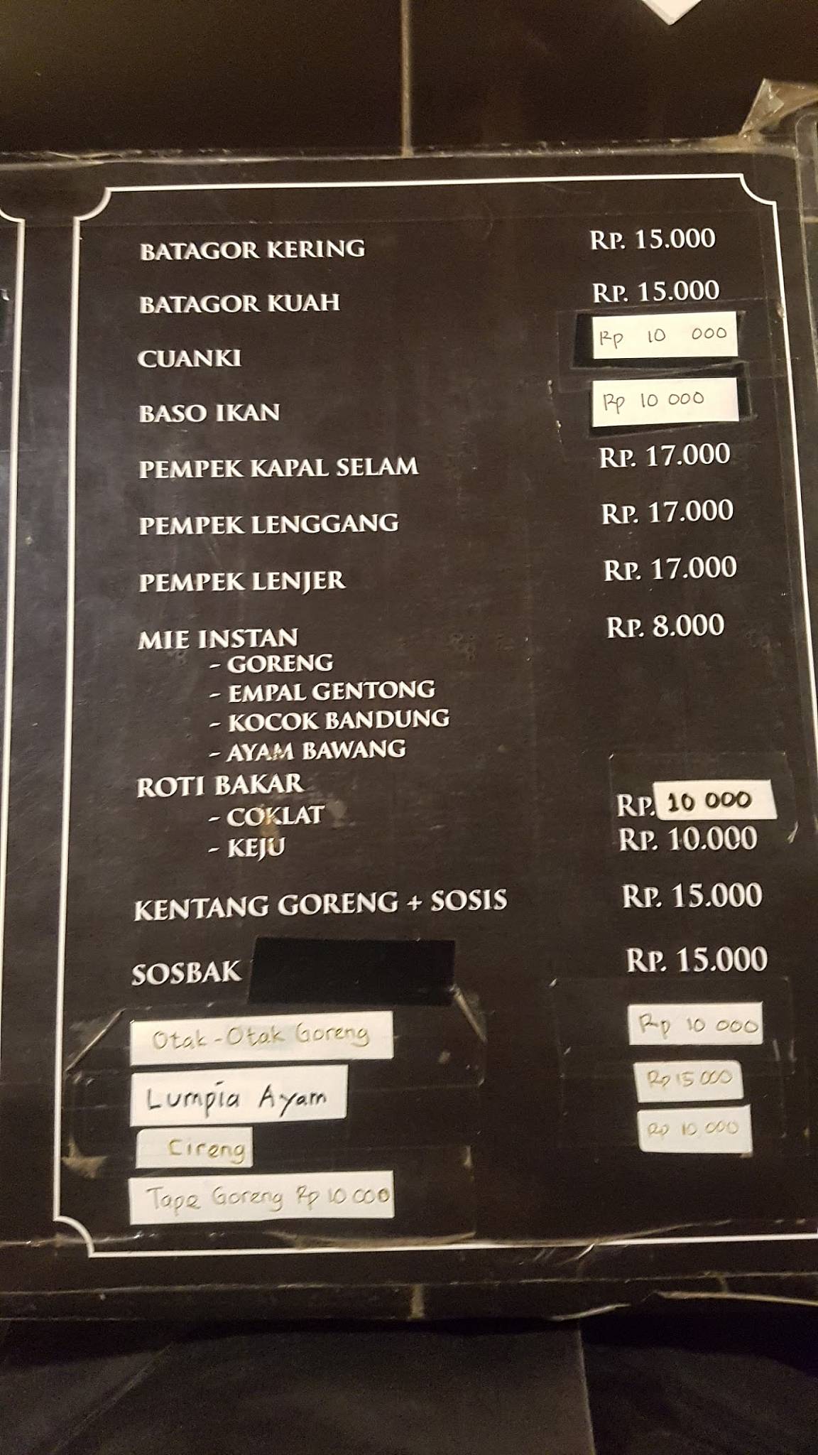 Menu at Fullhopper, Tasikmalaya, Siliwangi Food Market