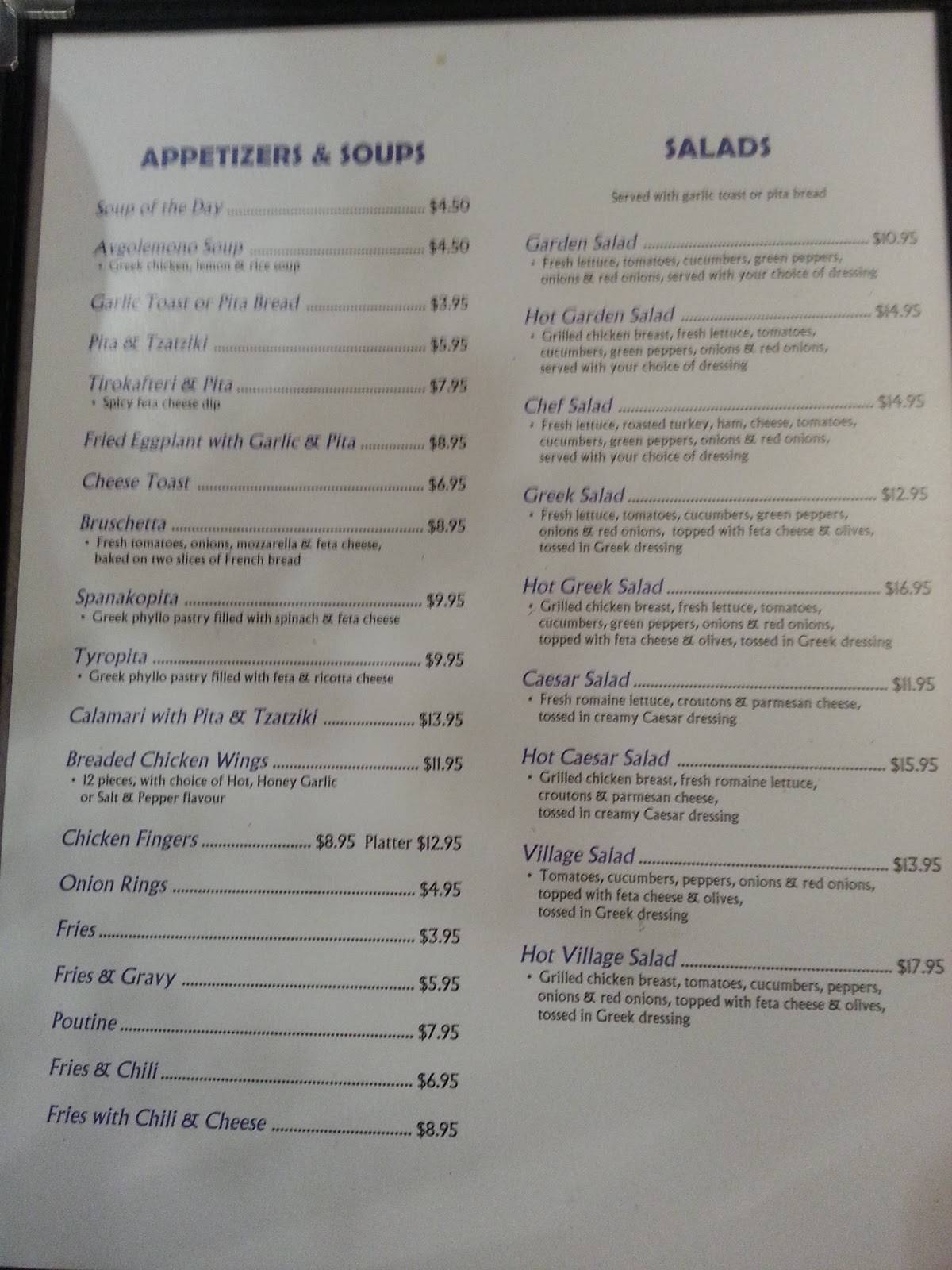 Menu at Taverna Rodos Restaurant & Lounge, Winnipeg, Roblin Blvd