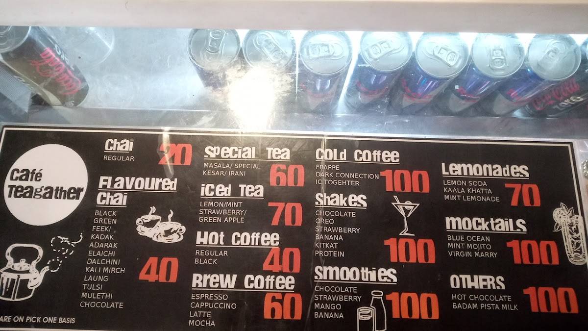 Menu at Teagather Lounge, Gwalior