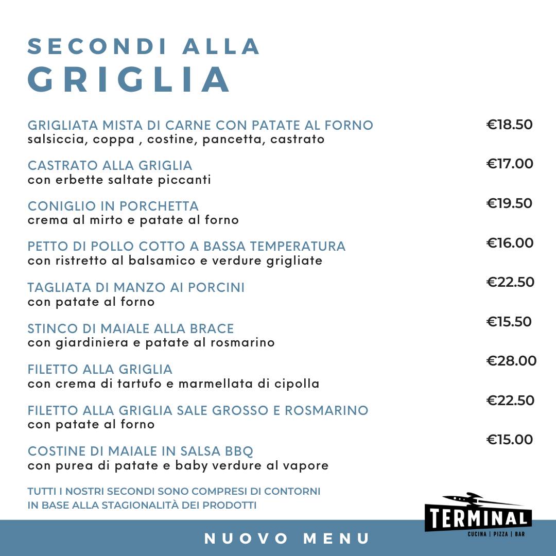 Menu da The Terminal ristorante, Ravenna