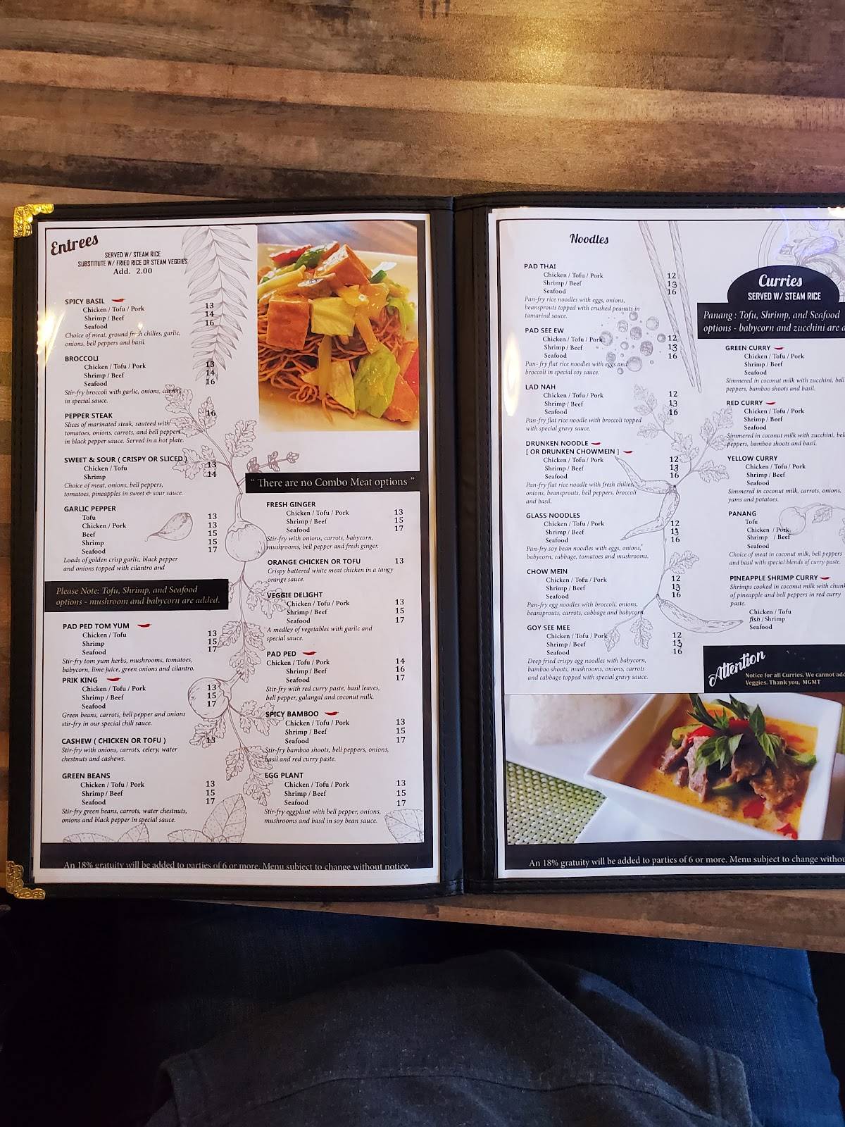 Menu at Thai Spoon 2 restaurant, Loma Linda