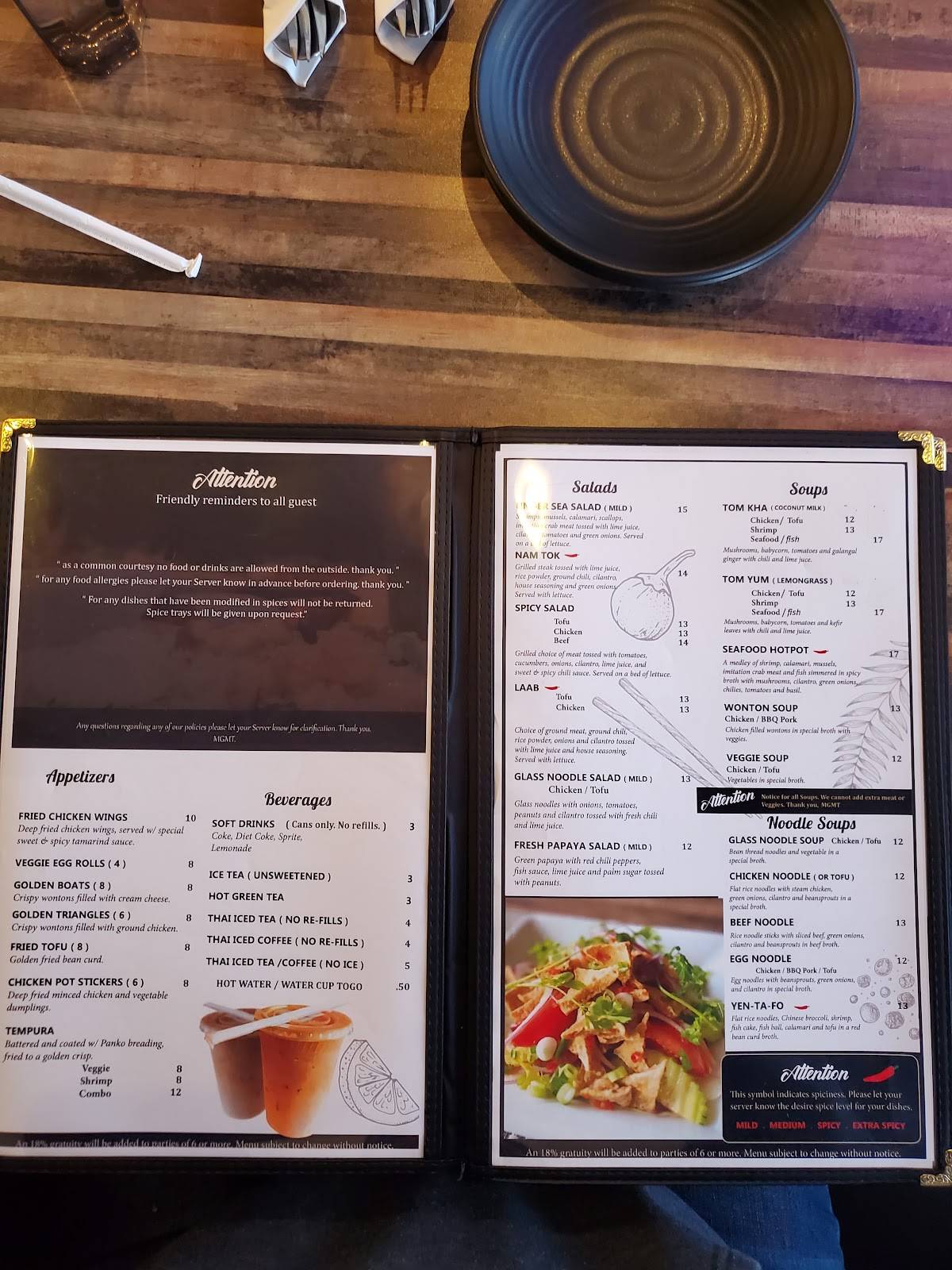 Menu at Thai Spoon 2 restaurant, Loma Linda