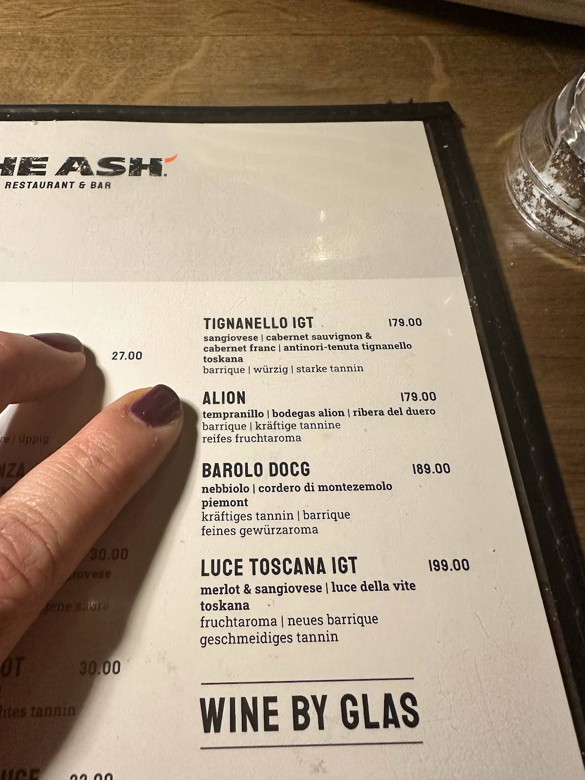 Speisekarte von The ASH Essen steakhaus, Essen