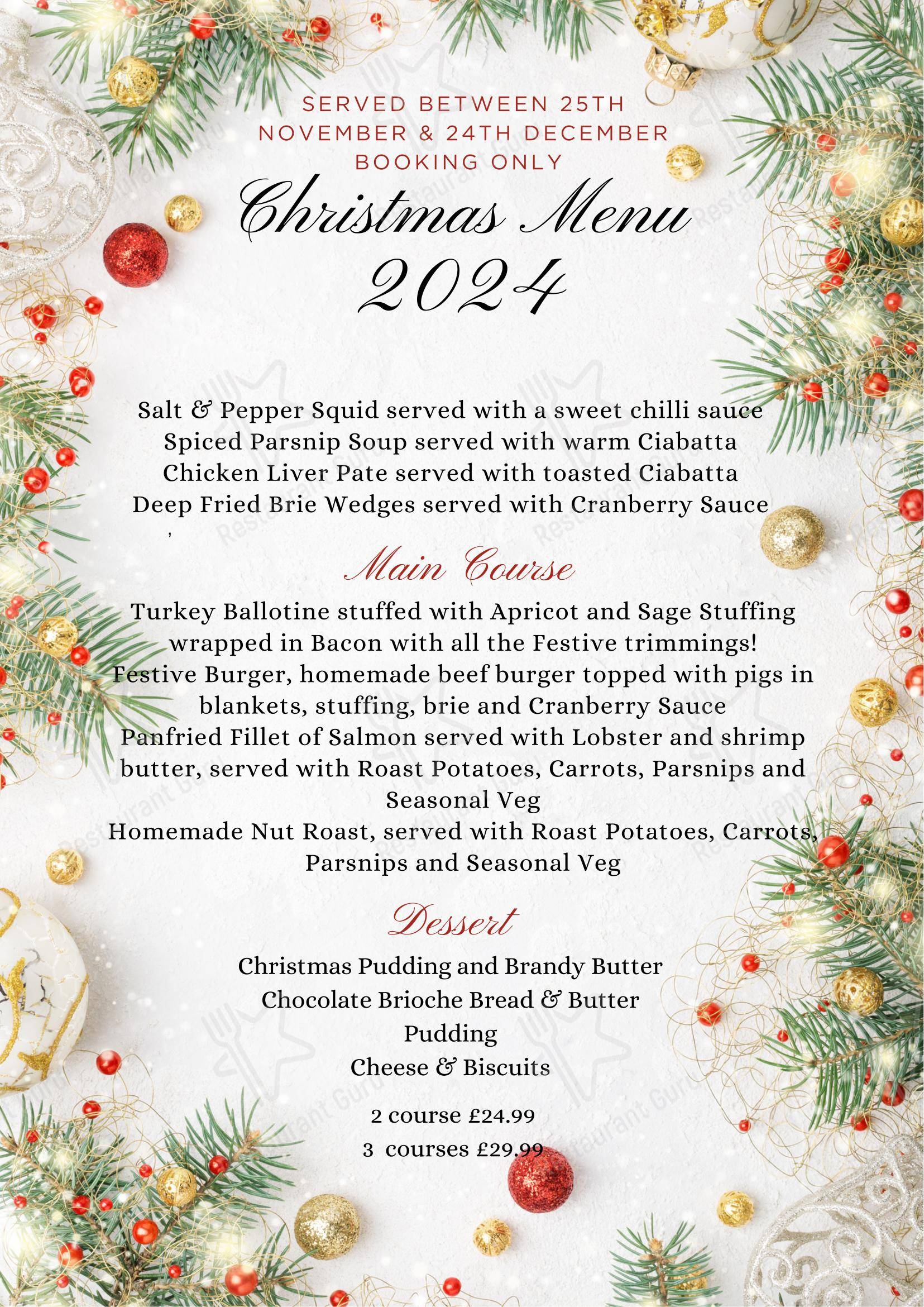 Menu at The Acorn pub & bar, Barking