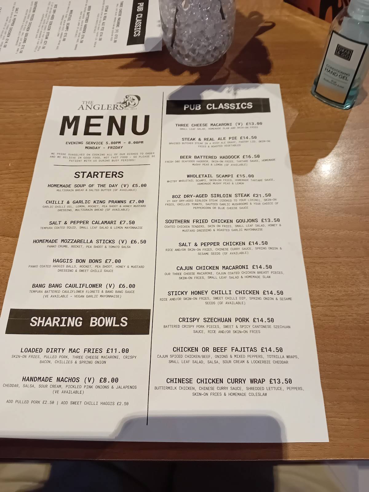 Menu at The Anglers pub & bar, Annan