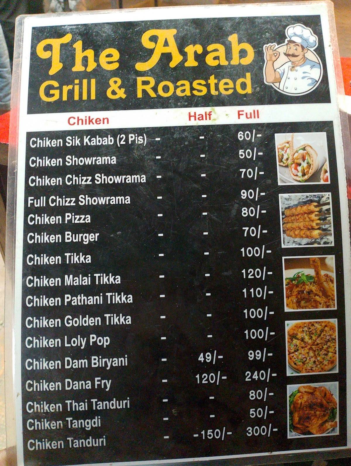 Menu at The Arab grill& roasted, Neemuch