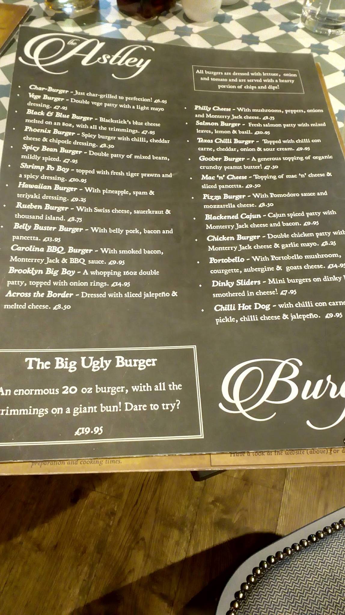 Menu at The Astley Village Inn pub & bar, Chorley