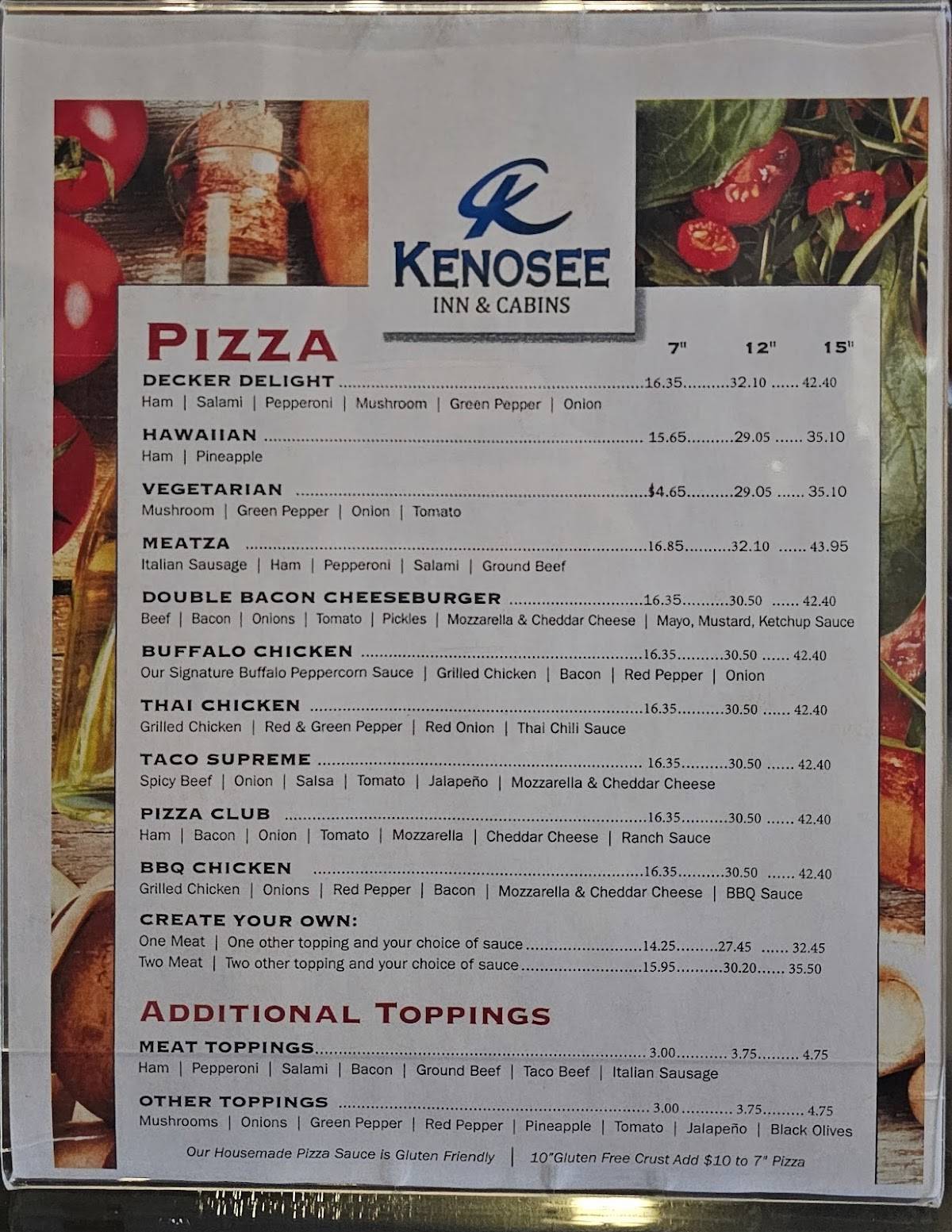 Menu at The BarBar Kenosee Lake, Kenosee Lake