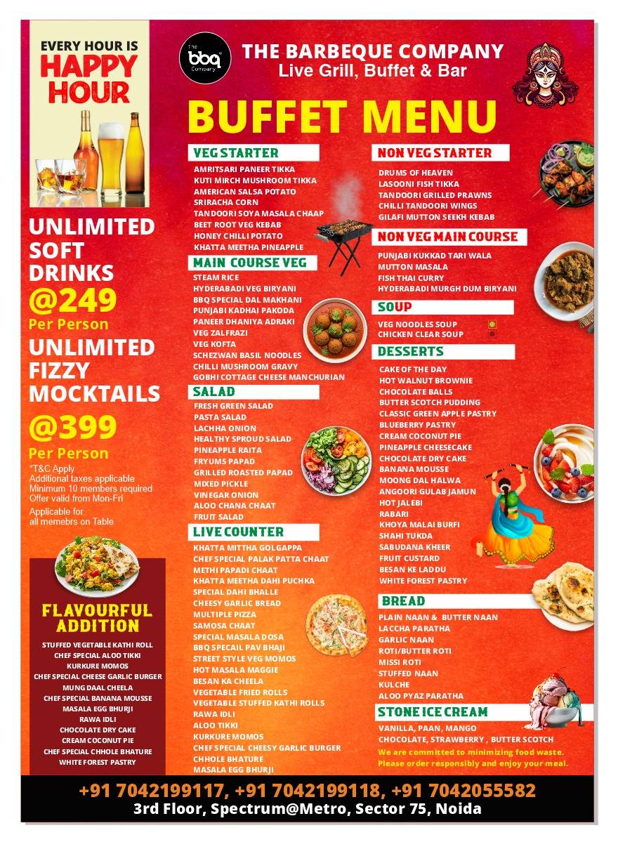 Menu at The Barbeque Company, Noida