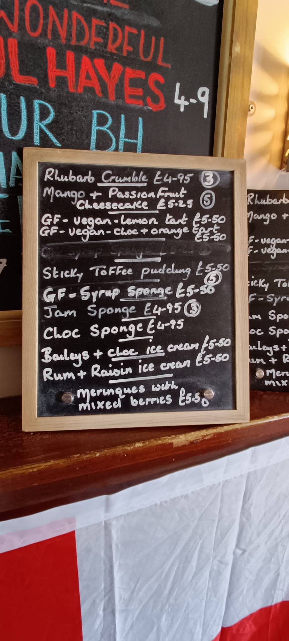 Menu at The Barley Mow, Saint Neots
