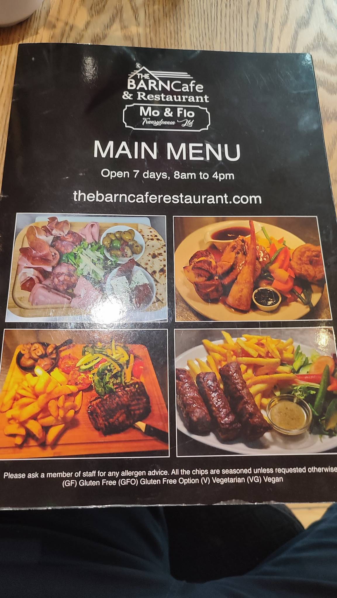 Menu at The Barn Cafe, Great Bentley, St Mary's Rd