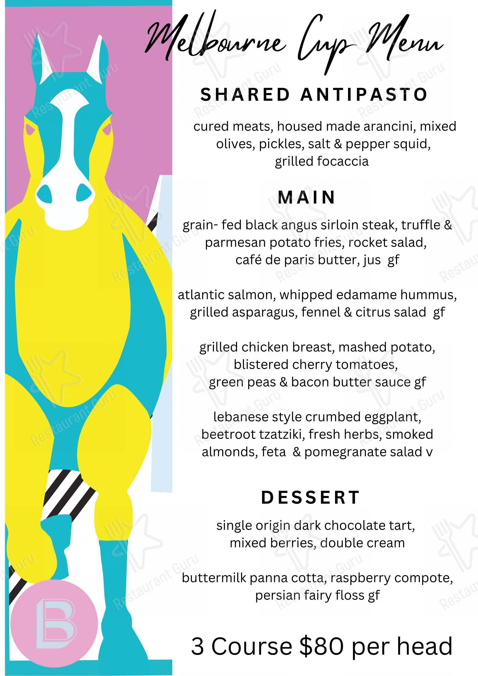 Menu at The Bath Hotel restaurant, Norwood