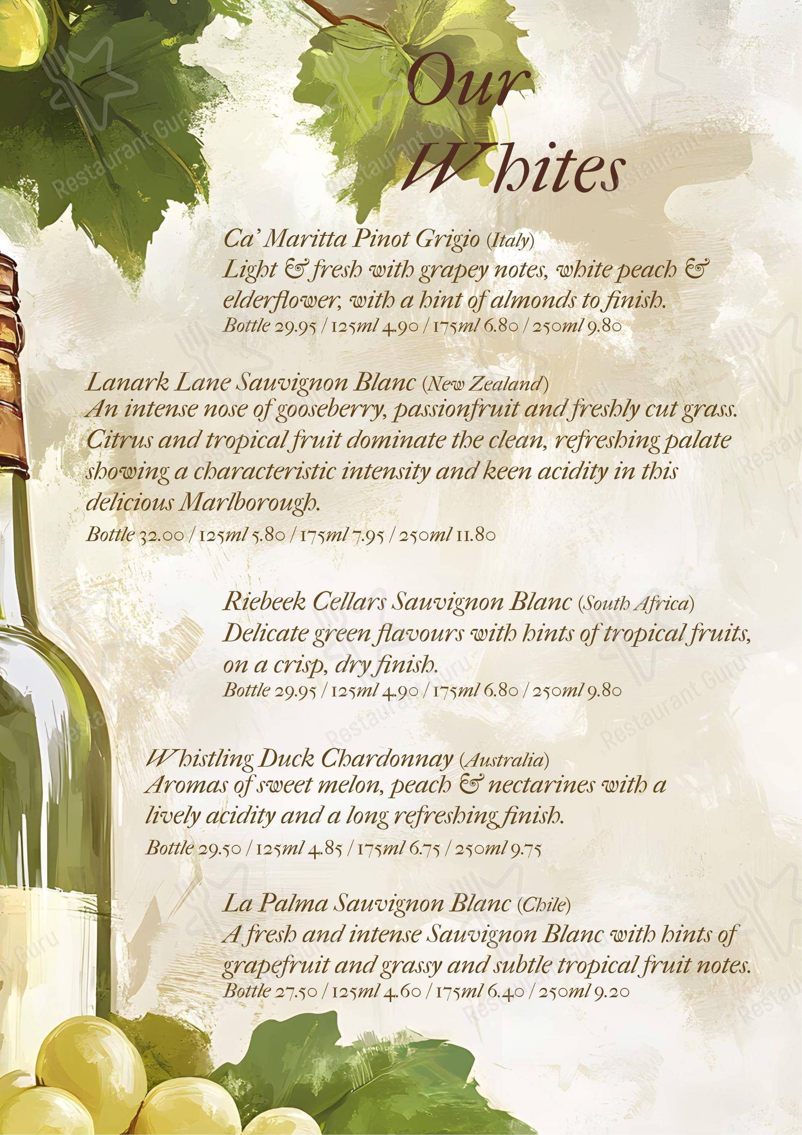Menu at The Bell Inn, Outwood, Surrey. RH1 5PN restaurant, Outwood