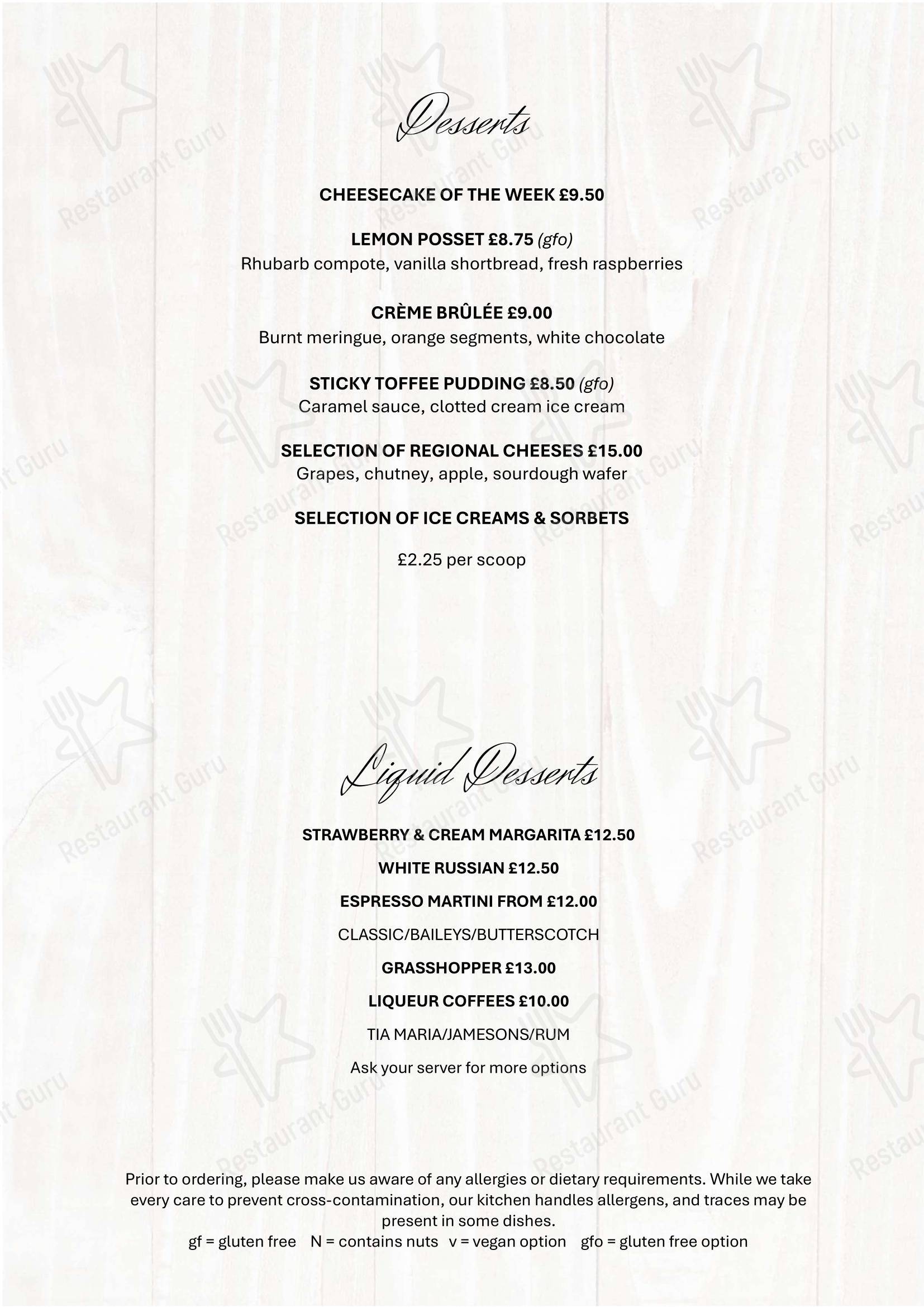 Menu at The Black Bull Inn & Restaurant, Blackburn, Old Langho Rd