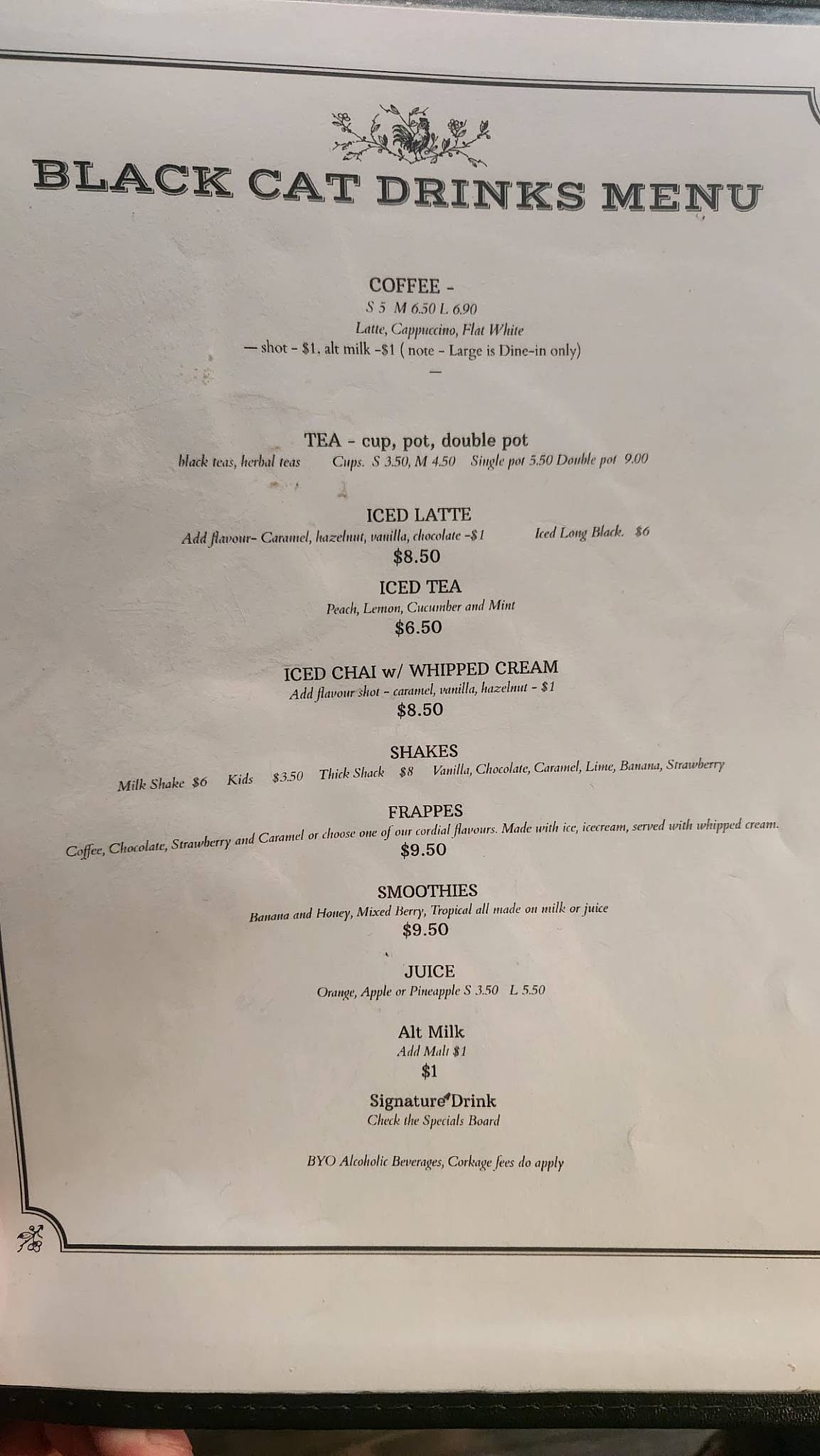 Menu at The Black Cat Eatery cafe, Beachmere, Unit 4/5 Biggs Ave