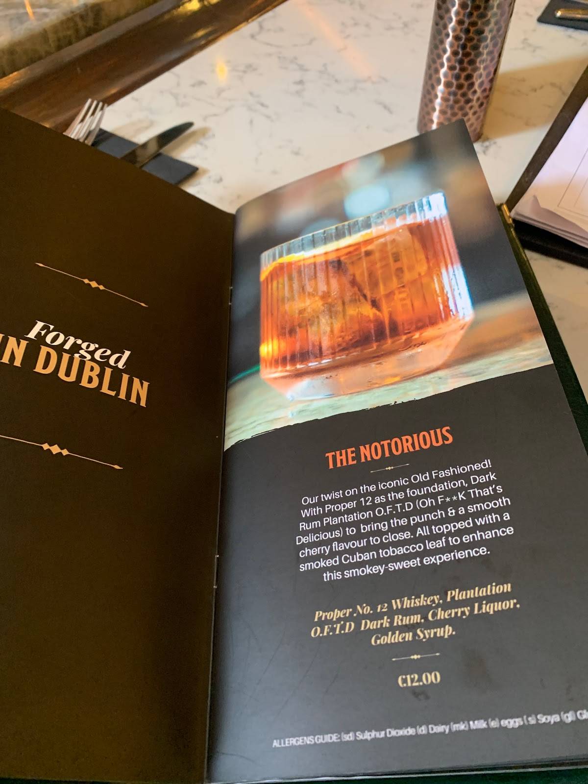 Menu at The Black Forge Inn pub & bar, Dublin