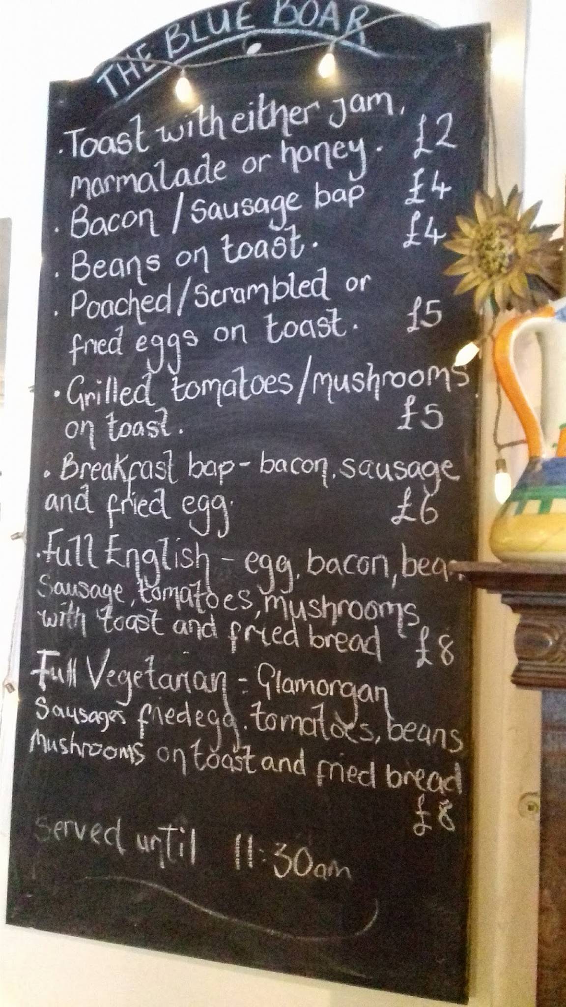 Menu at The Blue Boar pub & bar, Hay-on-Wye, Castle St