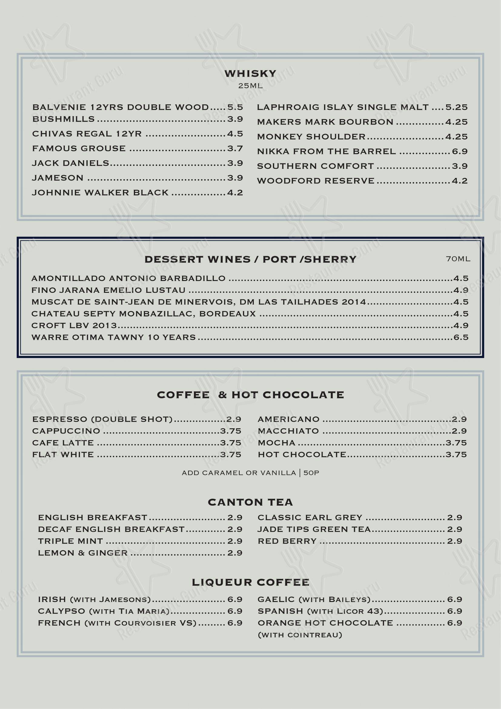 Menu at The Bluebell Inn pub & bar, Kirk Langley, Adam's Rd