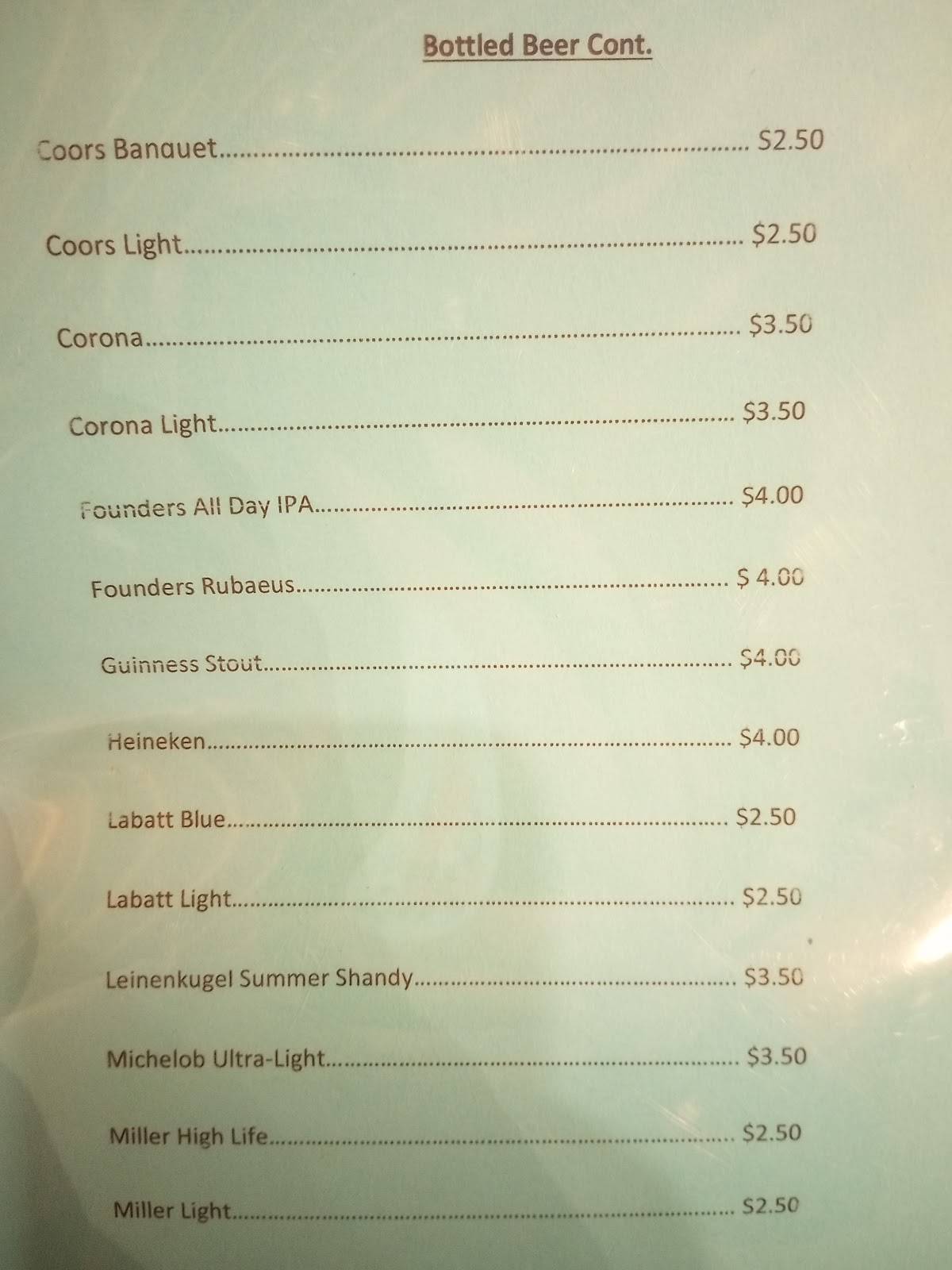 Menu at The Boathouse Pizzeria and Bar, Cheboygan