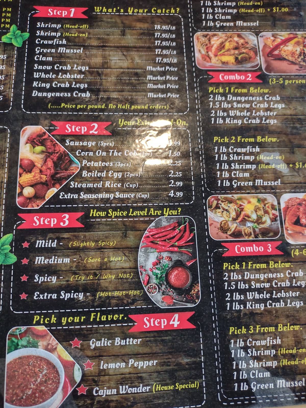 Menu at The Boiling Station restaurant, Visalia