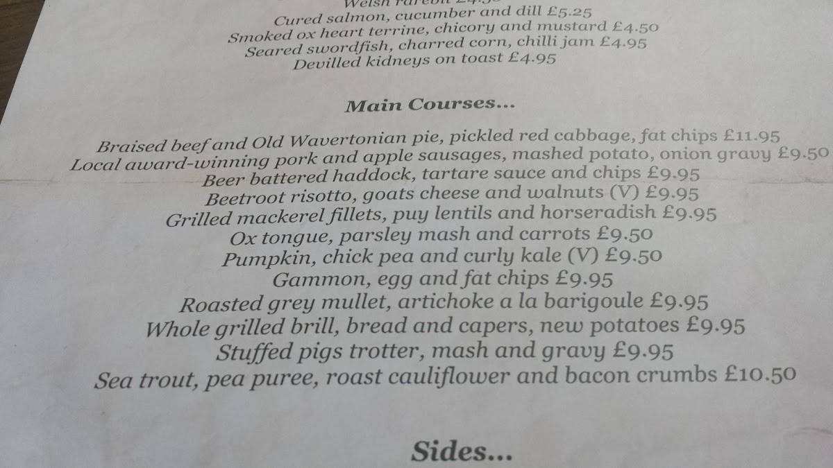 Menu at The Brewery Tap pub & bar, Chester, 52-54 Lower Bridge St