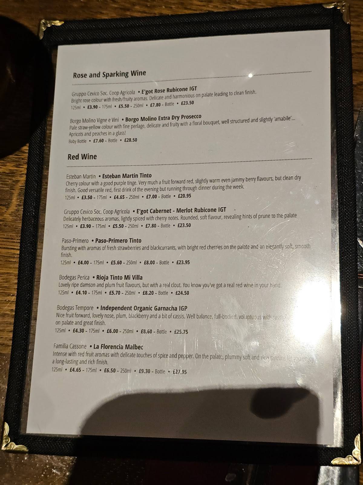 Menu at The Brewery Tap pub & bar, Chester, 52-54 Lower Bridge St