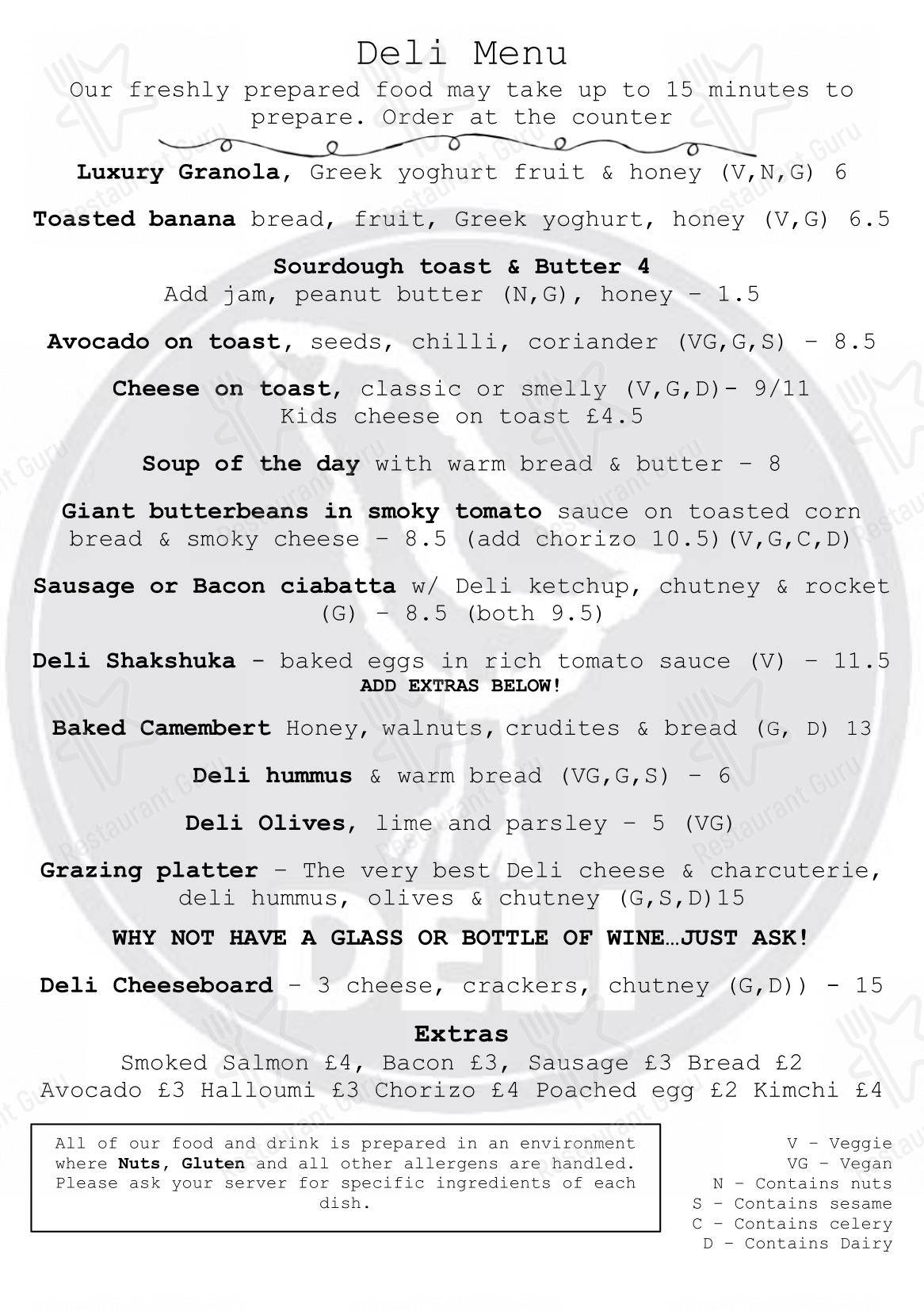 Menu at The Bricklayer's Arms pub & bar, Walton-on-Thames