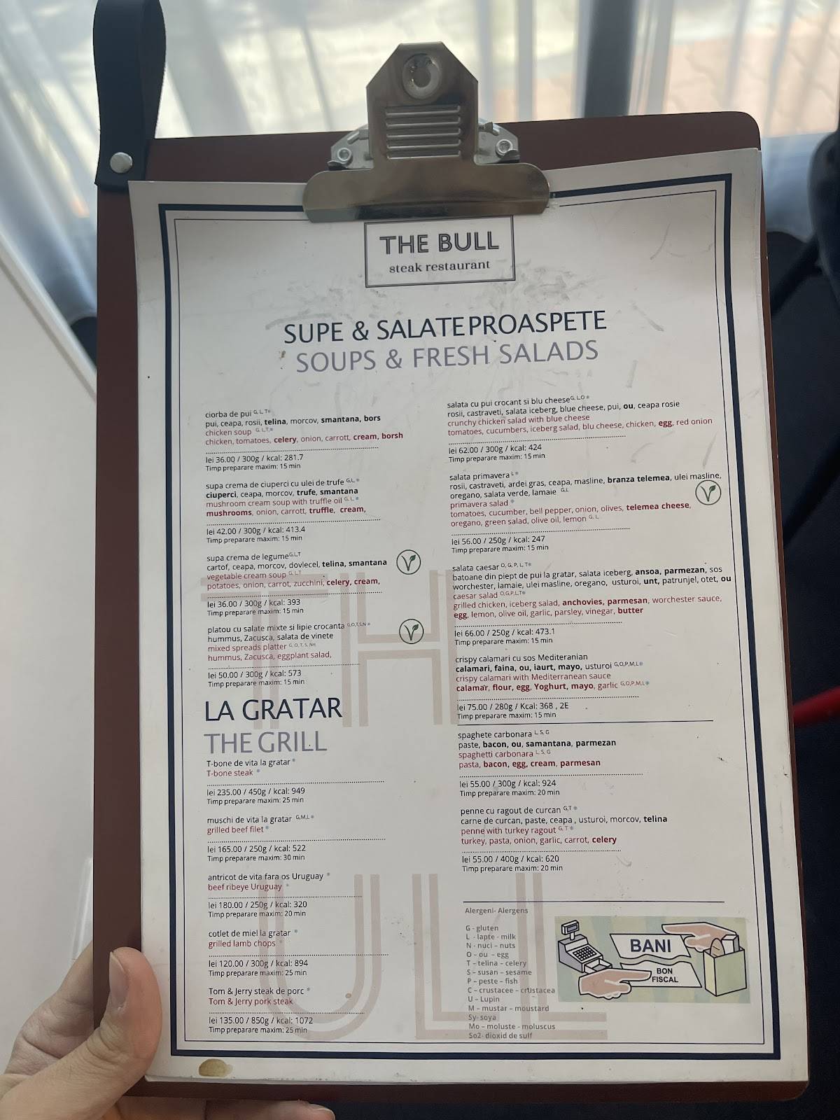 Menu at The Bull Steak Restaurant, Otopeni