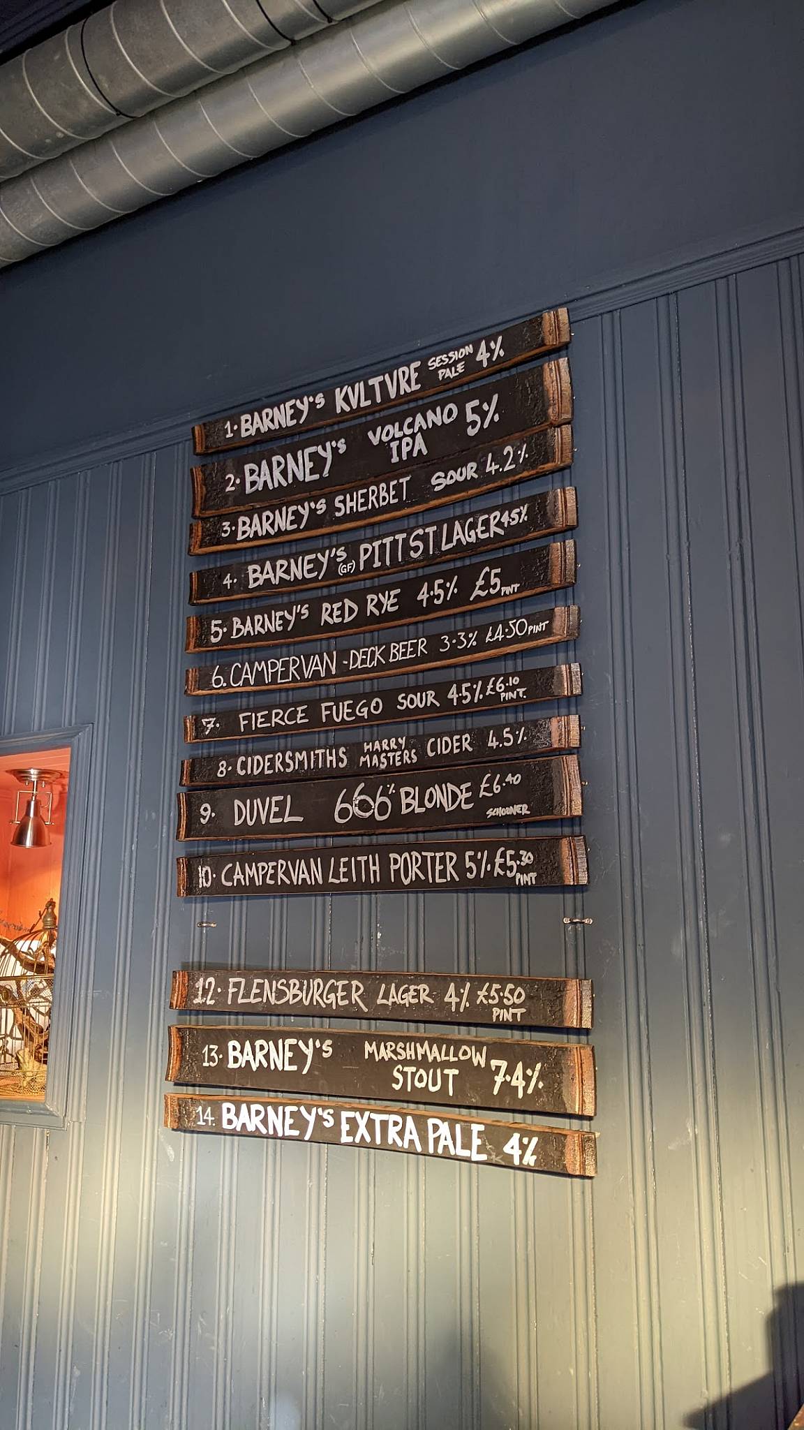 Menu at The Bullfinch pub & bar, Edinburgh
