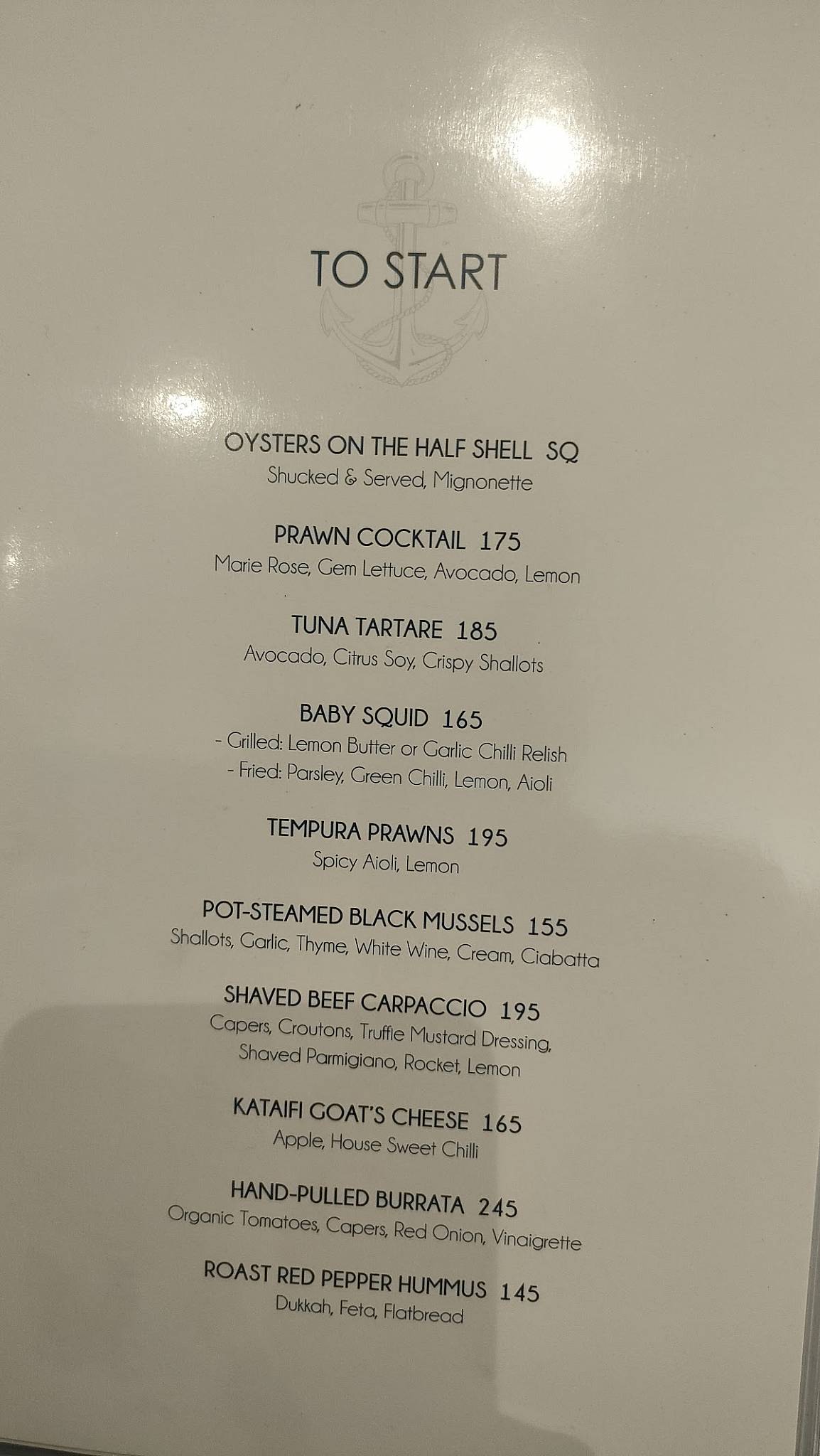 Menu at The Bungalow restaurant, Cape Town, Glen Country Club, 3 ...