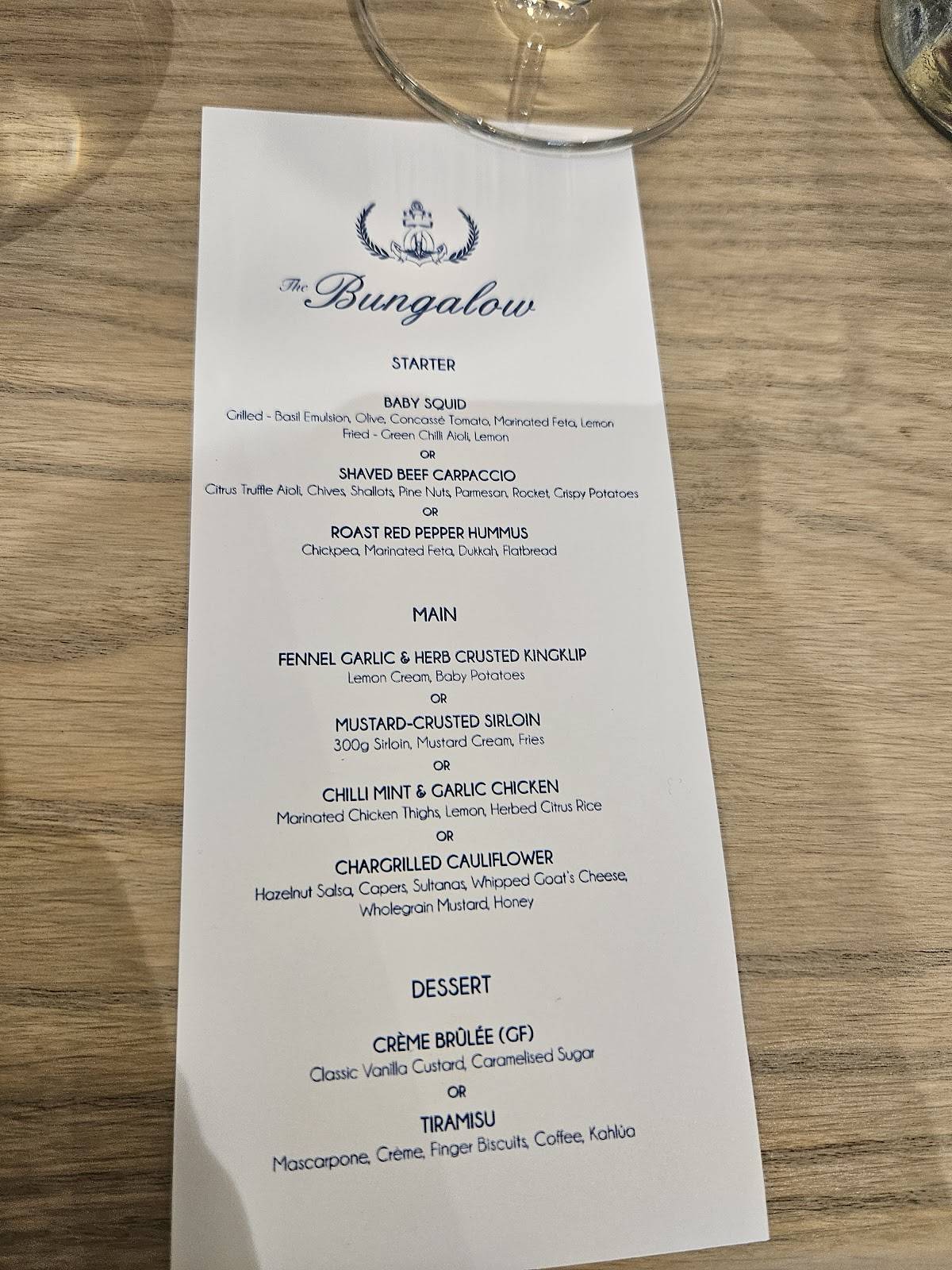 Menu at The Bungalow by Kove Collection restaurant, Cape Town, Glen ...
