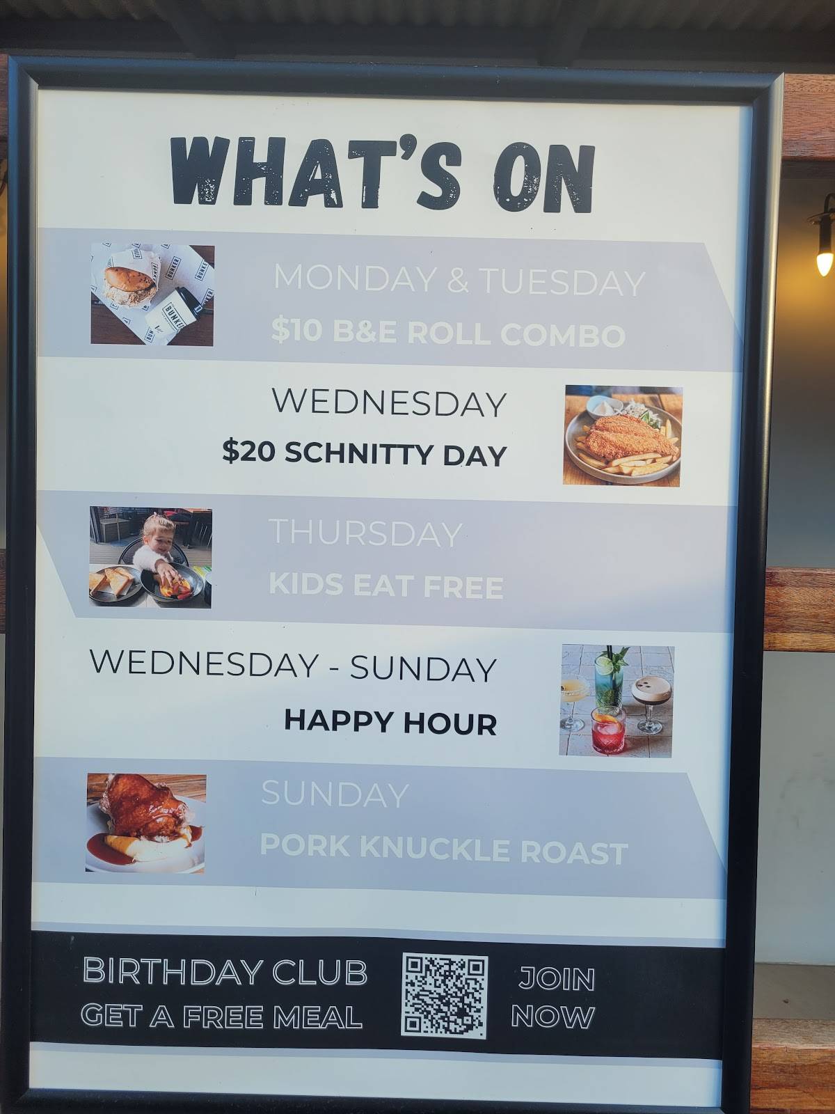 Menu at The Bunker - Castlereagh restaurant, Cranebrook