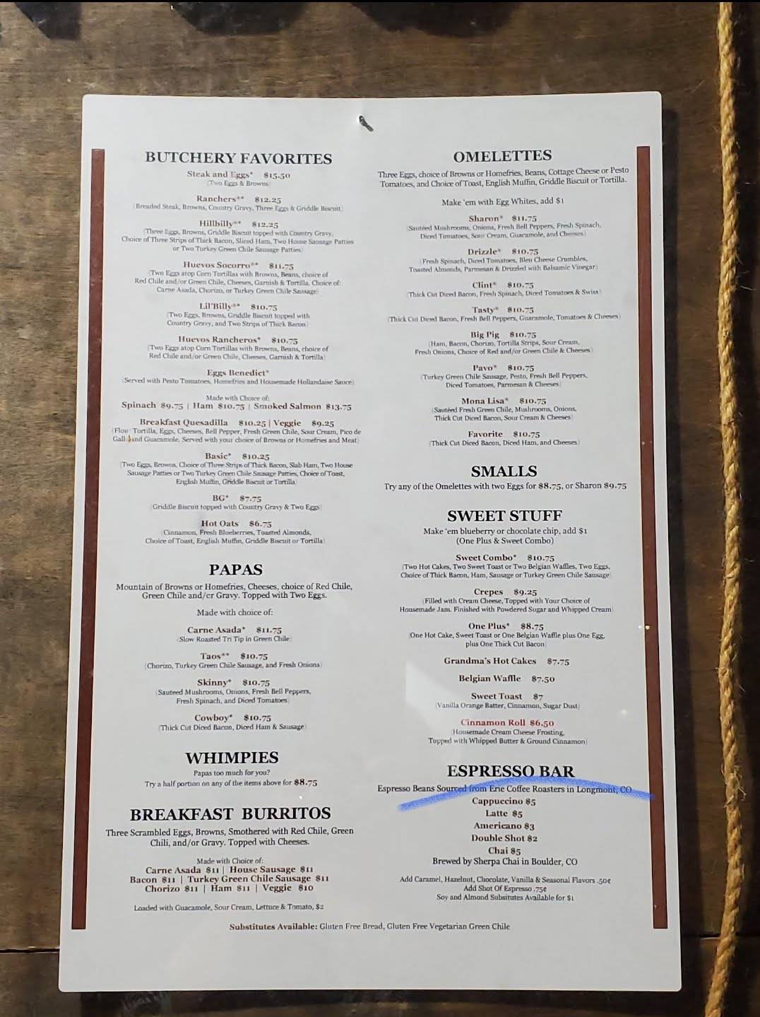 Menu at The Butchery- Steaks, Chops & Seafood steakhouse, Arvada