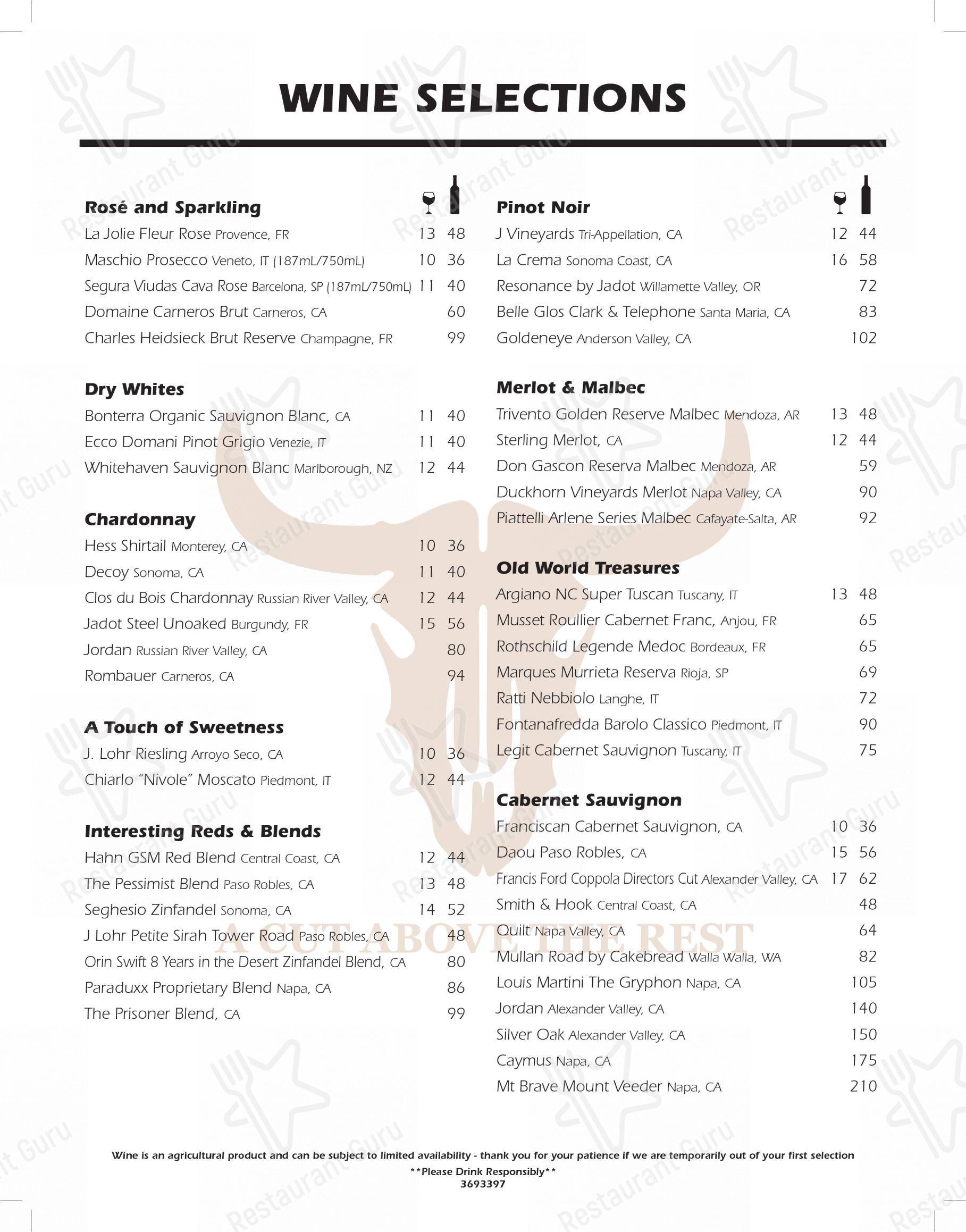 Menu at The Butchery- Steaks, Chops & Seafood steakhouse, Arvada