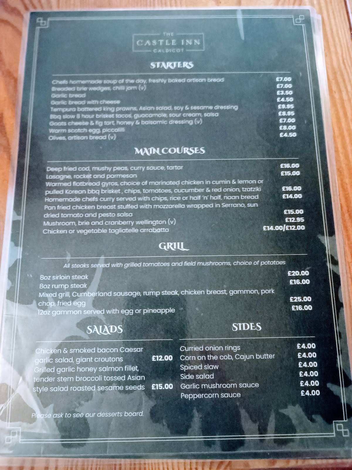 Menu at The Castle Inn Caldicot pub & bar, Caldicot
