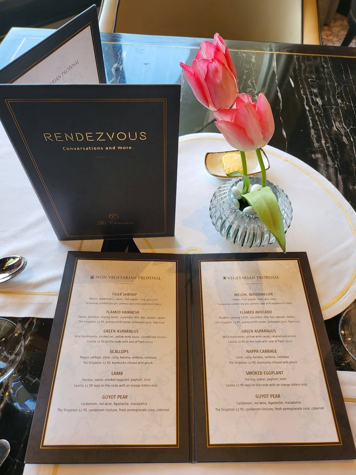 Menu at The Chambers - Taj, New Delhi