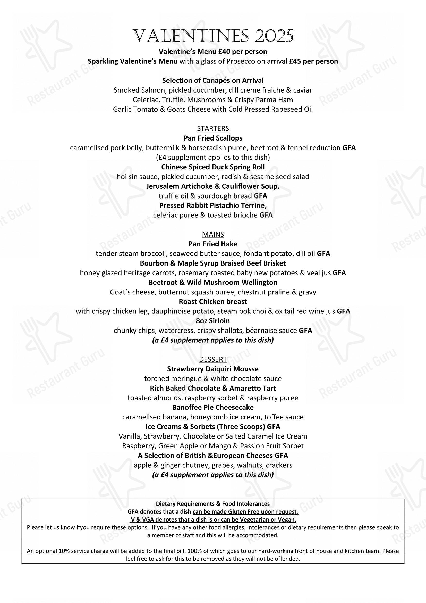 Menu at The Chequers pub & bar, Westoning, Park Rd