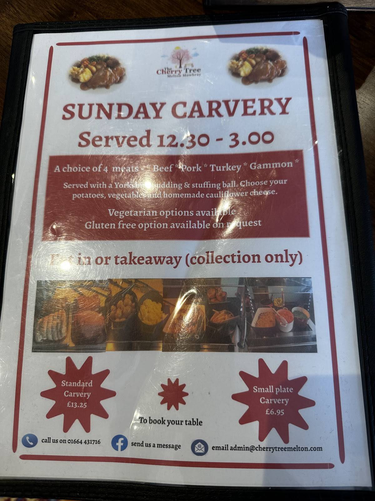 Menu at The Cherry Tree pub & bar, Melton Mowbray