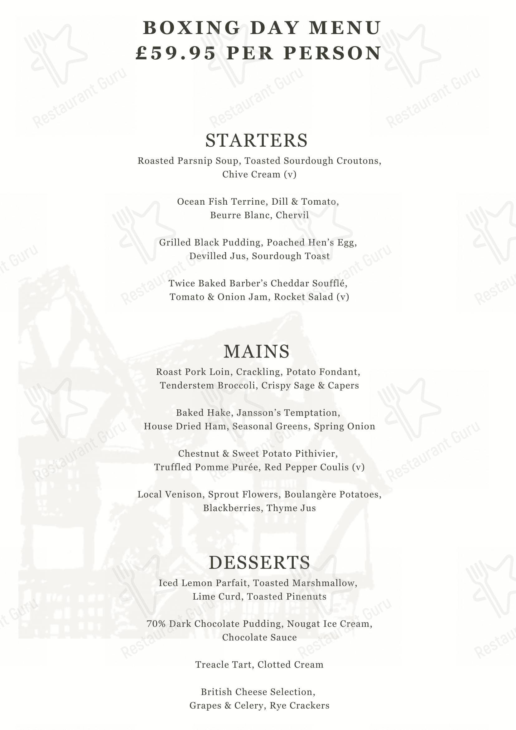 Menu at The Chesil Rectory restaurant, Winchester